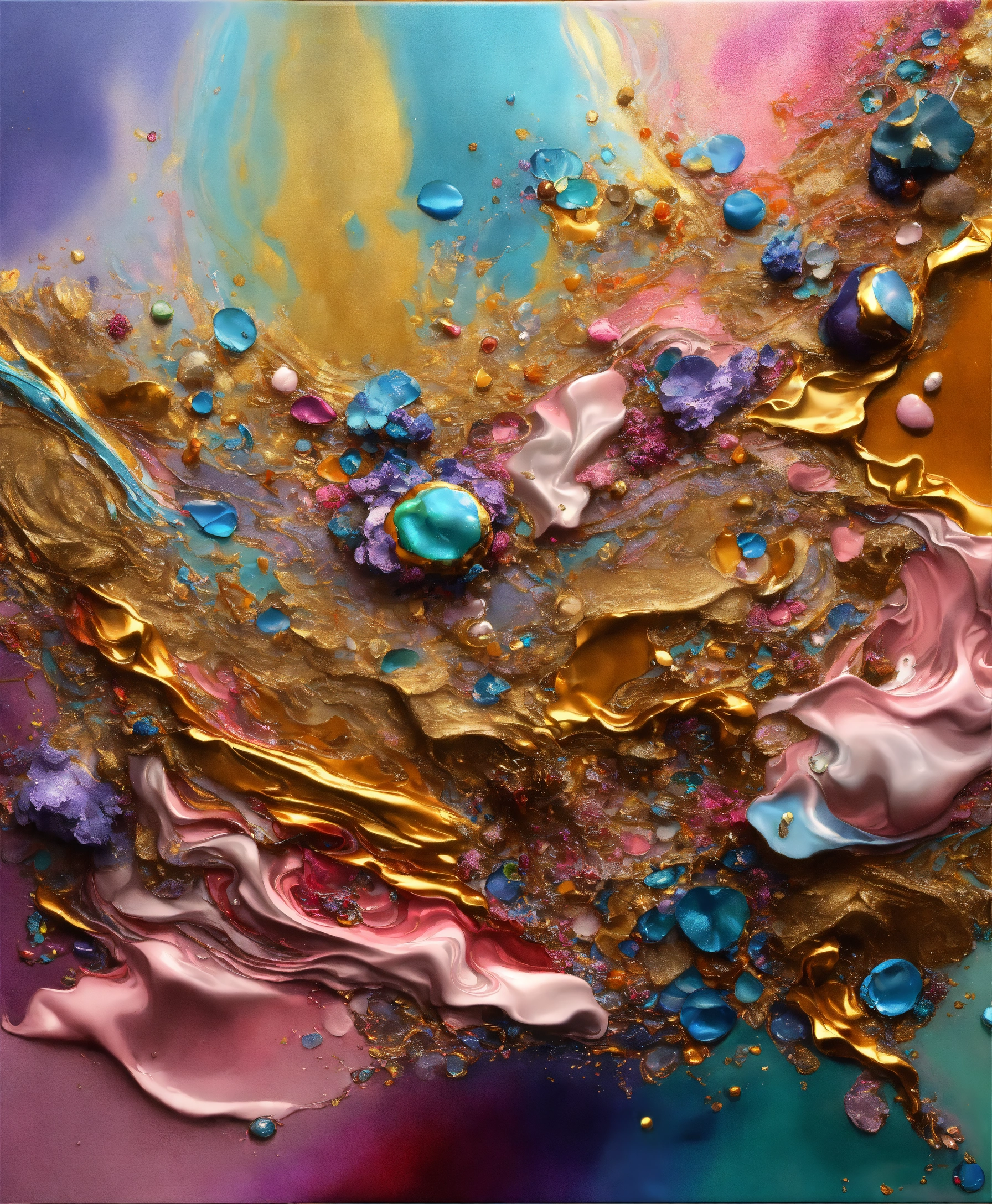 Lexica - Colorful abstract painting oil and water complex complicated ...