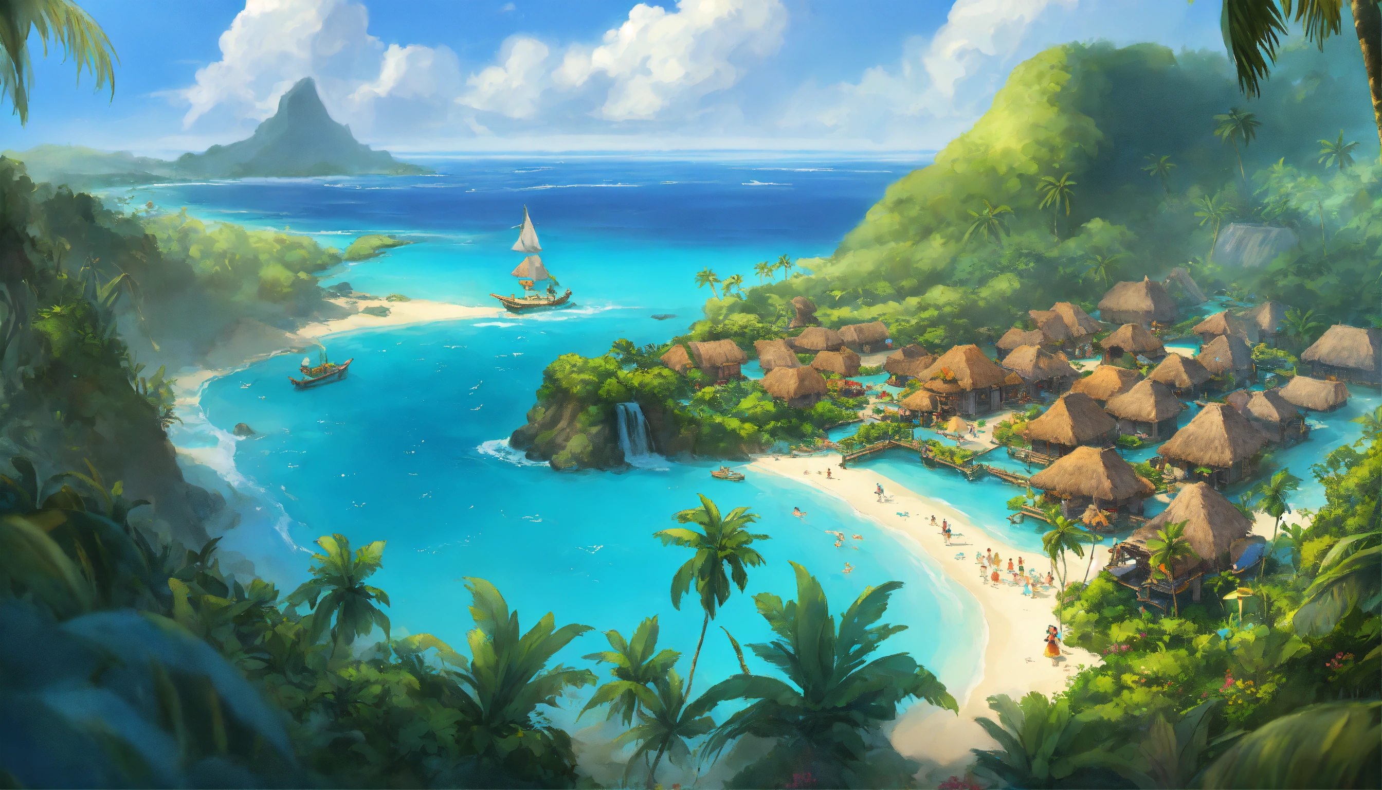Lexica - Concept art of tropical village, Polynesian, fantasy, moana ...