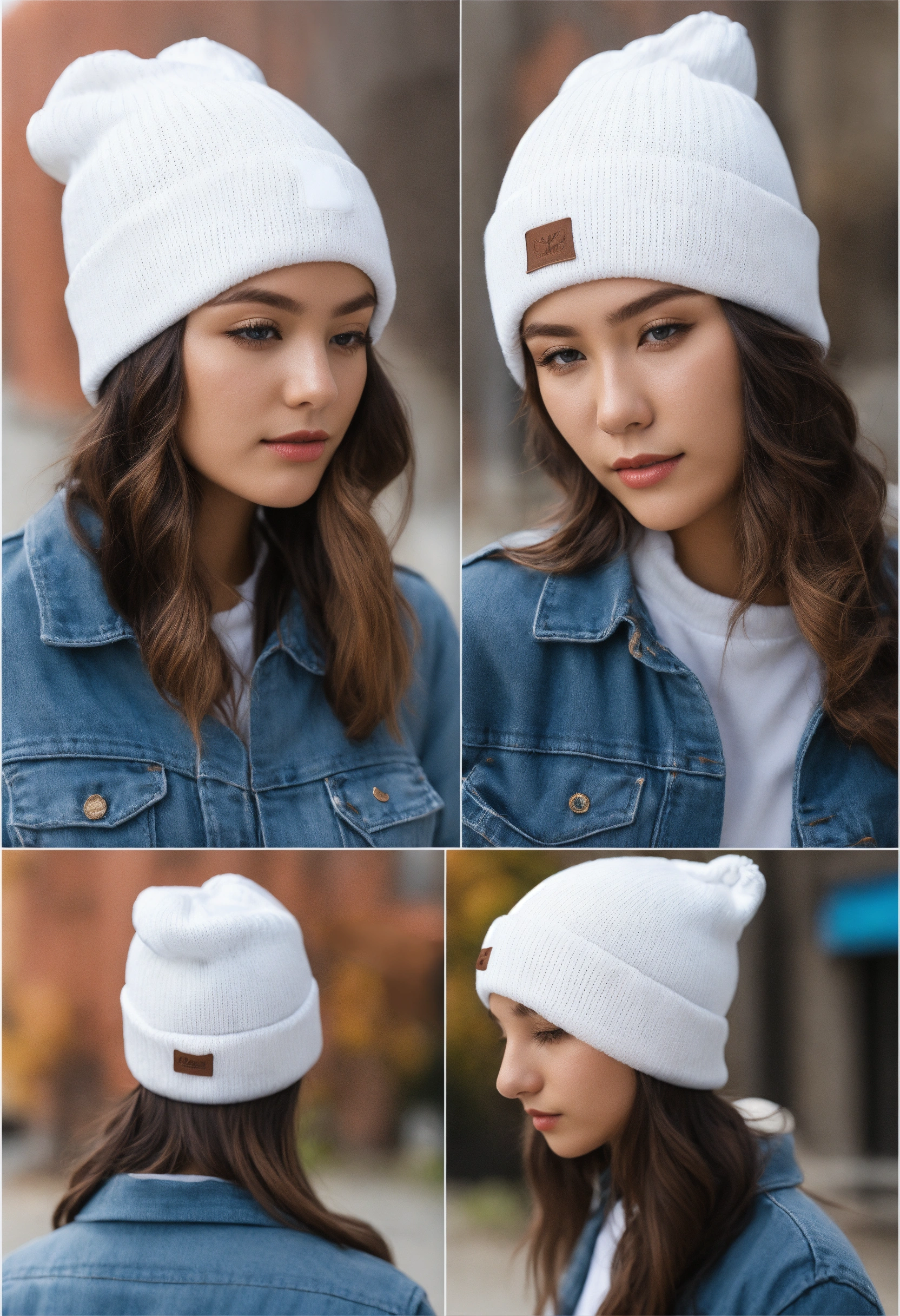 Lexica - White beanie mockup