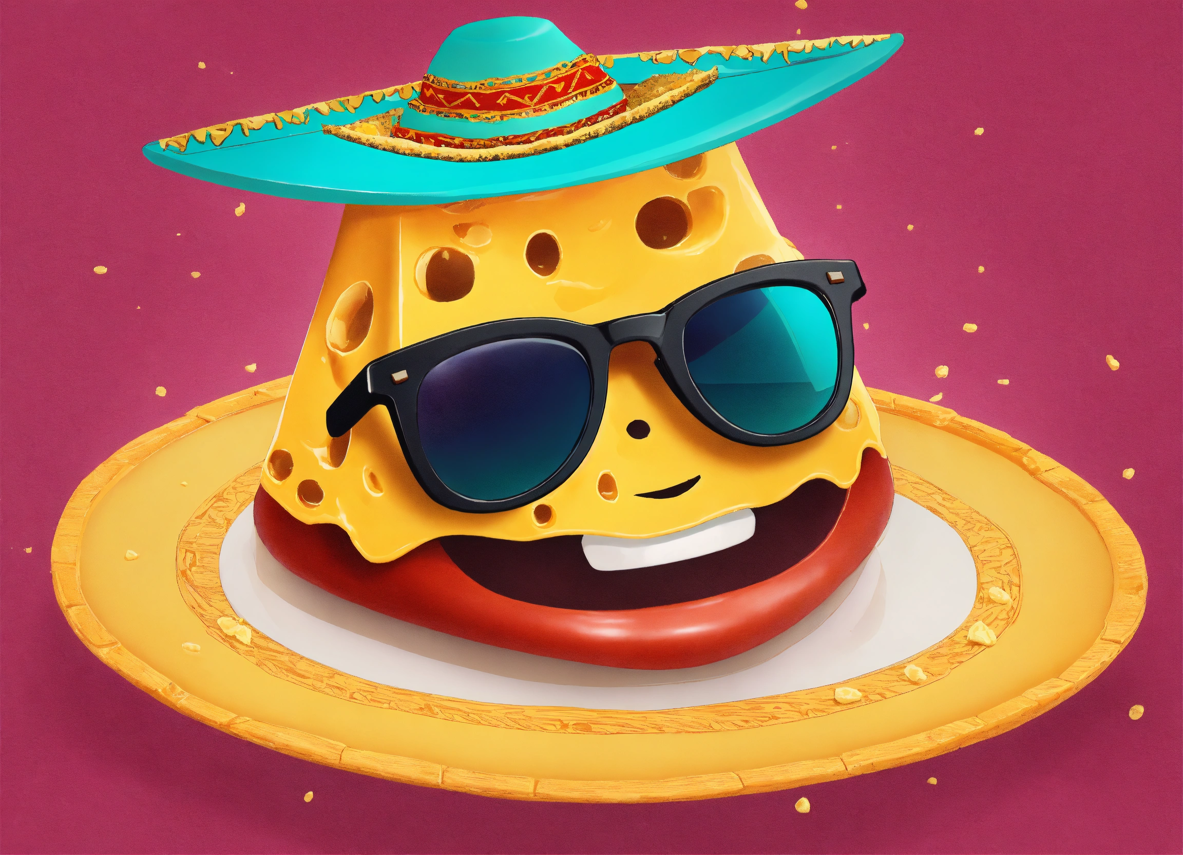 Lexica - Generate a comical image of a piece of cheese wearing ...