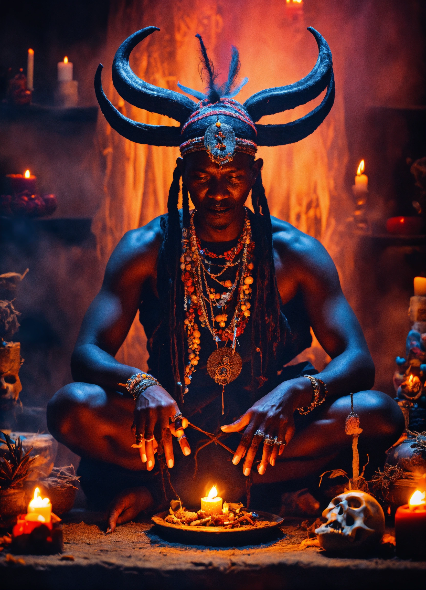 Lexica - A witch doctor performing forbidden rituals. Evil vibes ...
