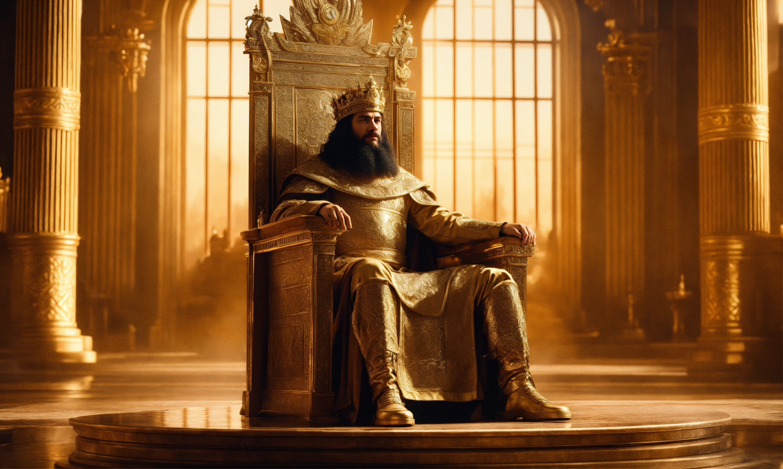 Lexica - Dário king of Babylon on the throne biblical character arts 8k ...