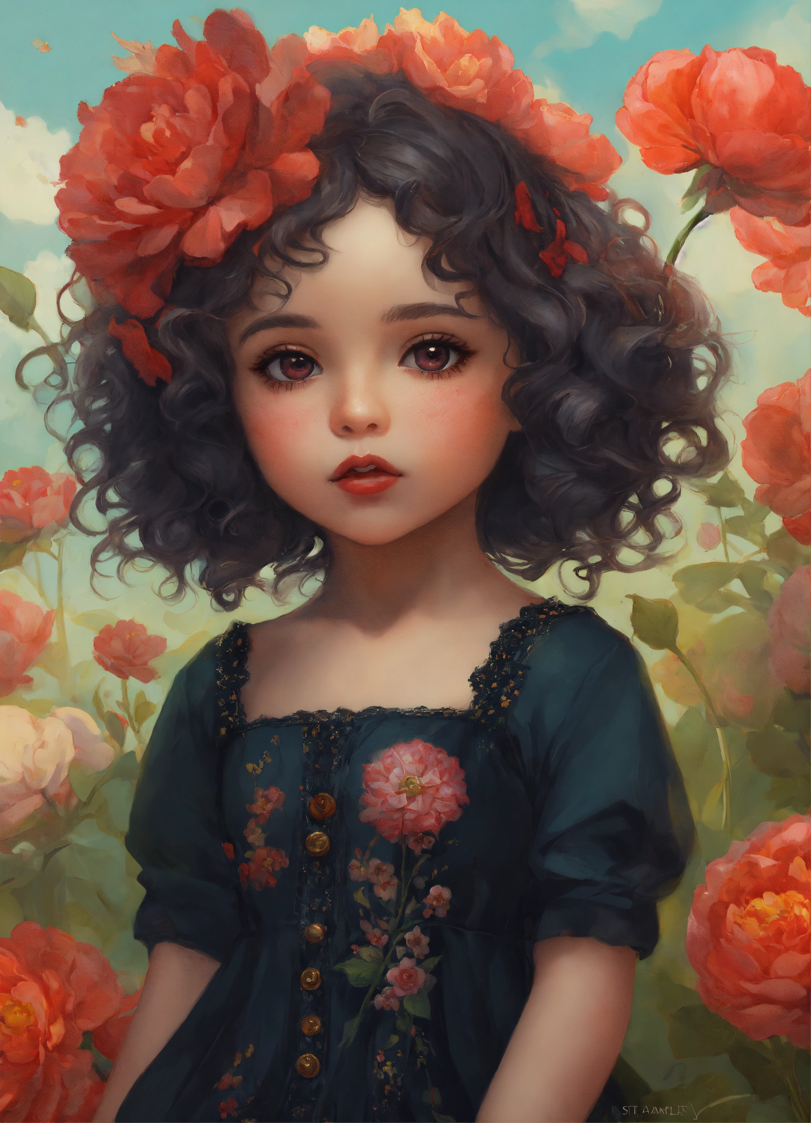 Lexica - Portrait of a cute gothic chibi girl kewpie summer clothes ...
