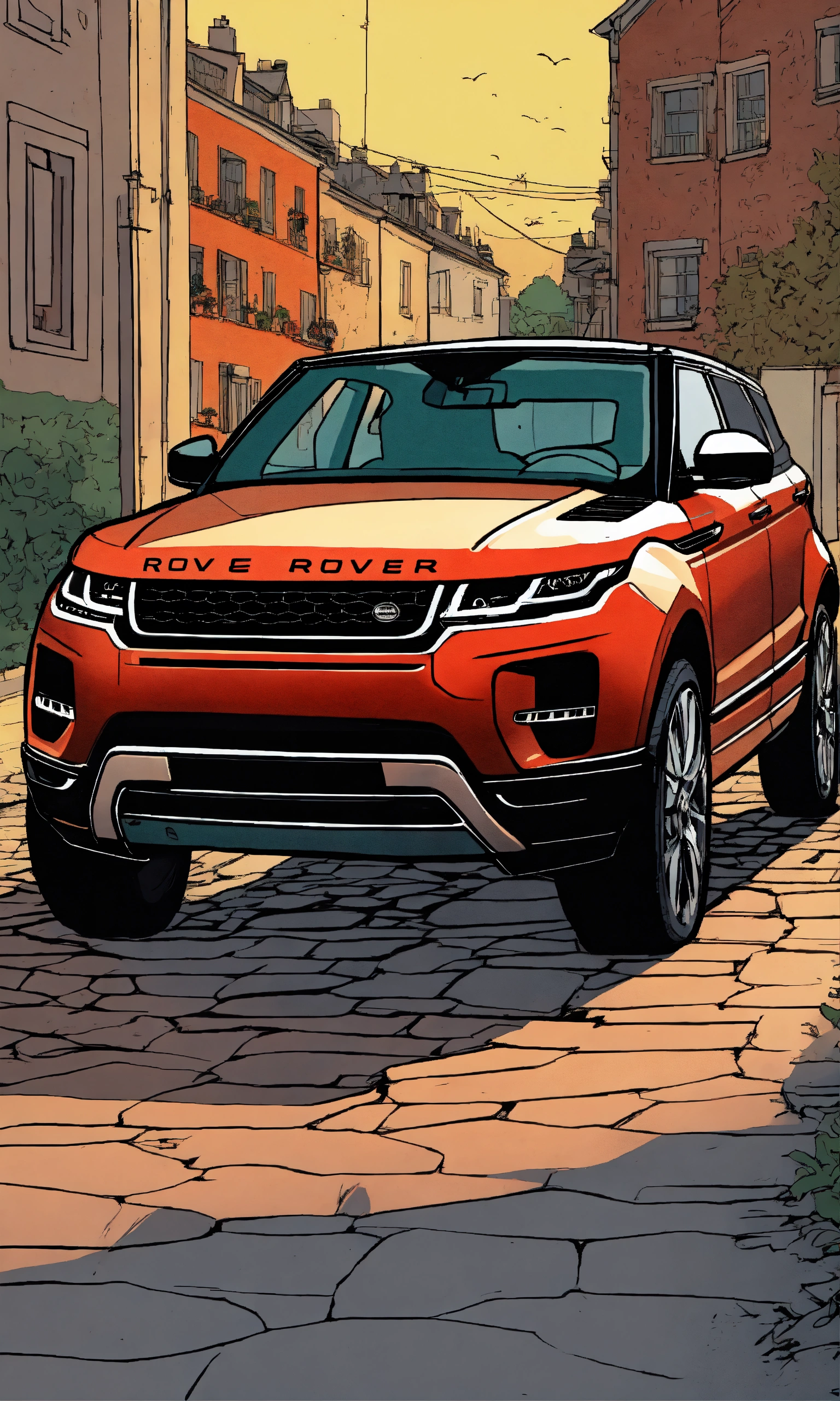 Lexica - Detailed pen and ink illustration of Range Rover Evoque 2022 ...