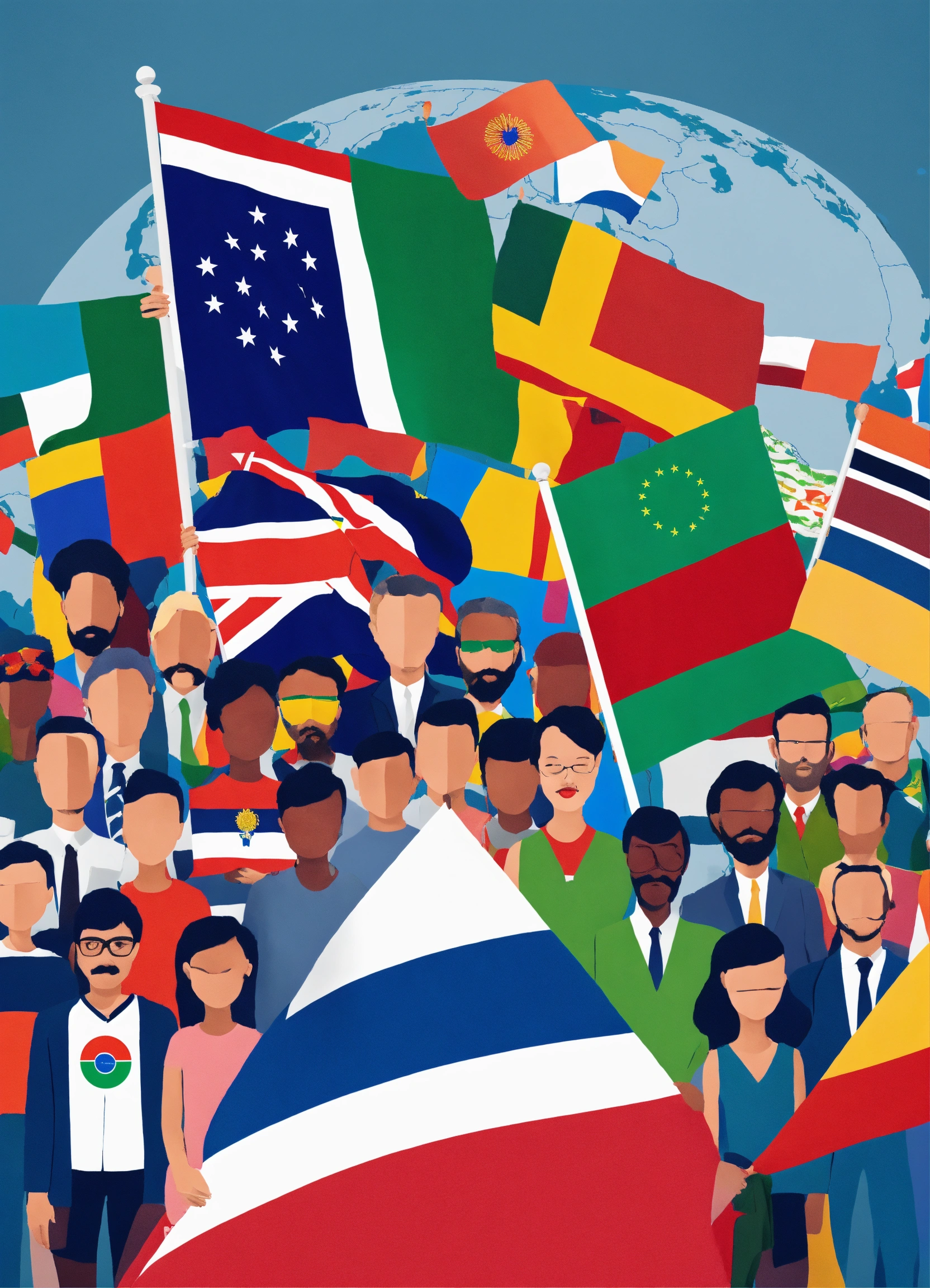 Lexica - A group of diverse individuals holding their national flags ...