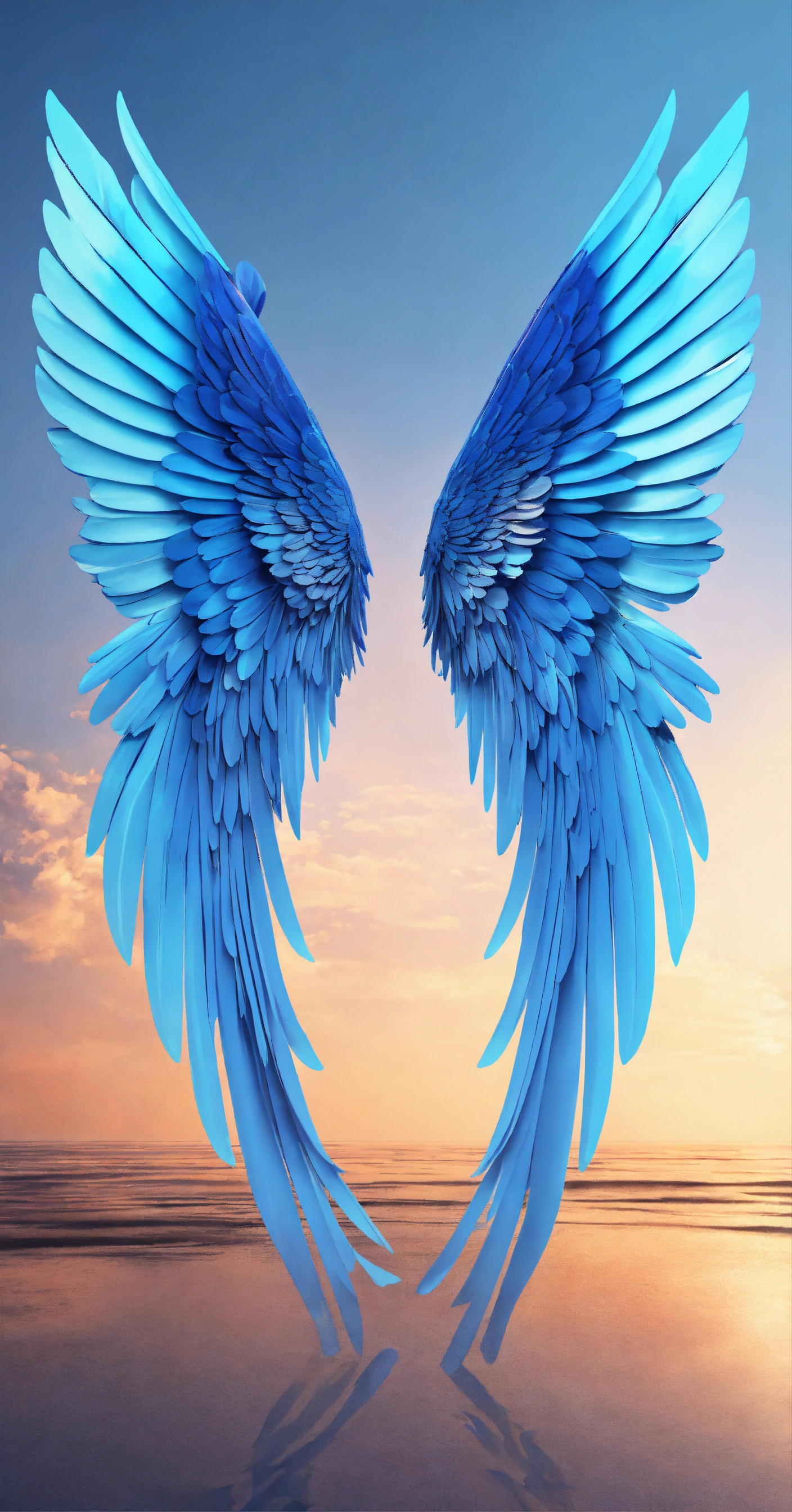 Lexica - Beautiful and perfect angel wings of strong blue and light ...