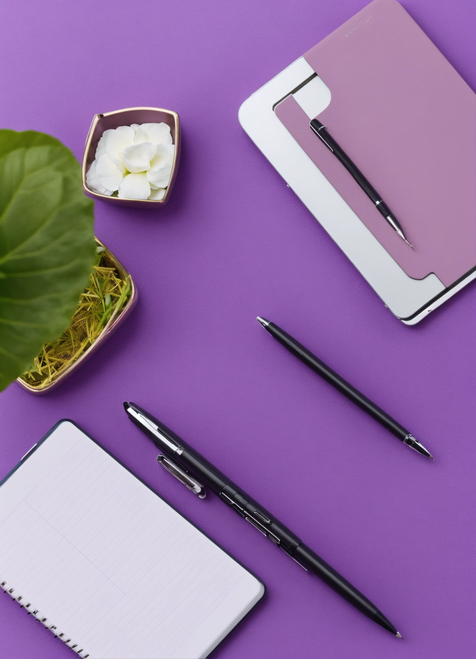 Lexica - Desktop with computer notepad pen pen phone and similar ...