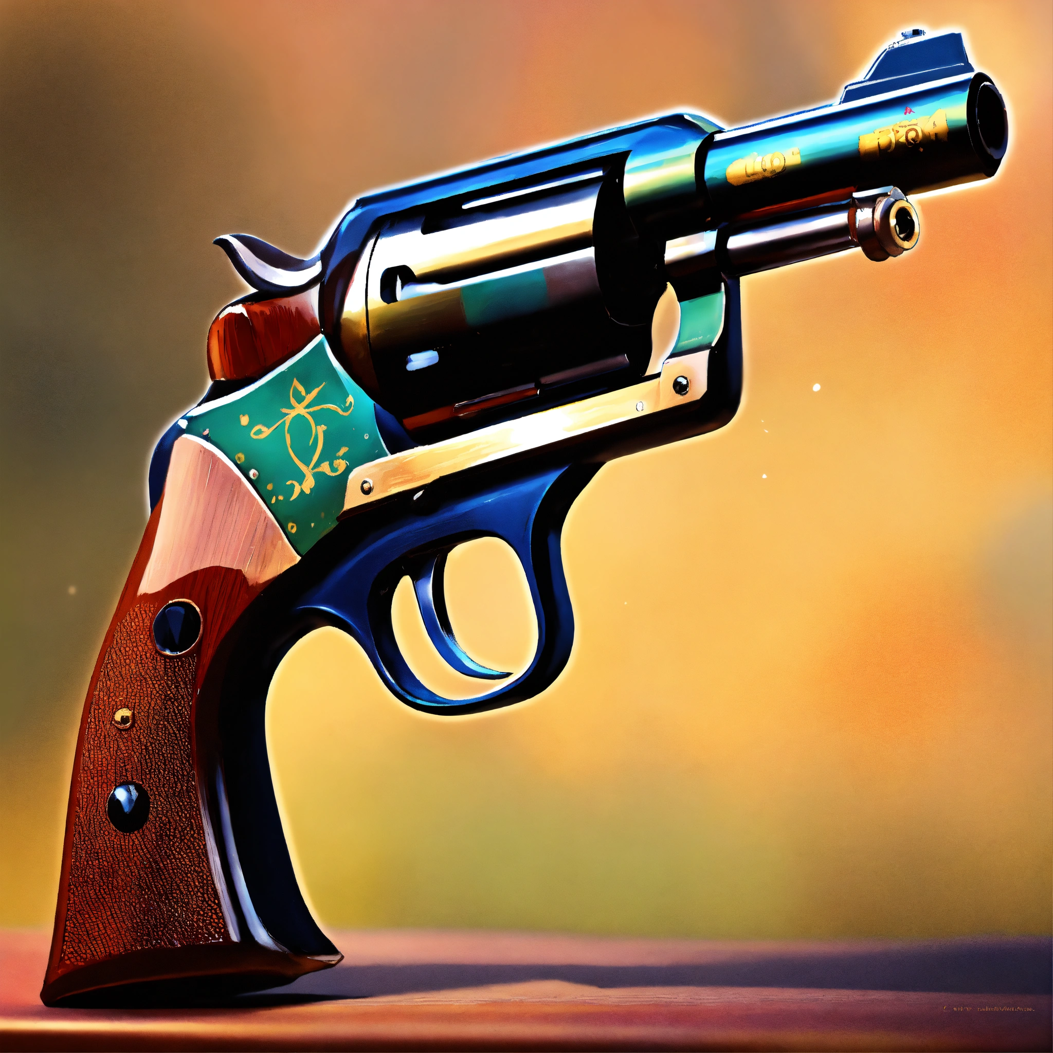 Lexica - Colt Model 1883, cartoon oil paint, 2D illustration style ...