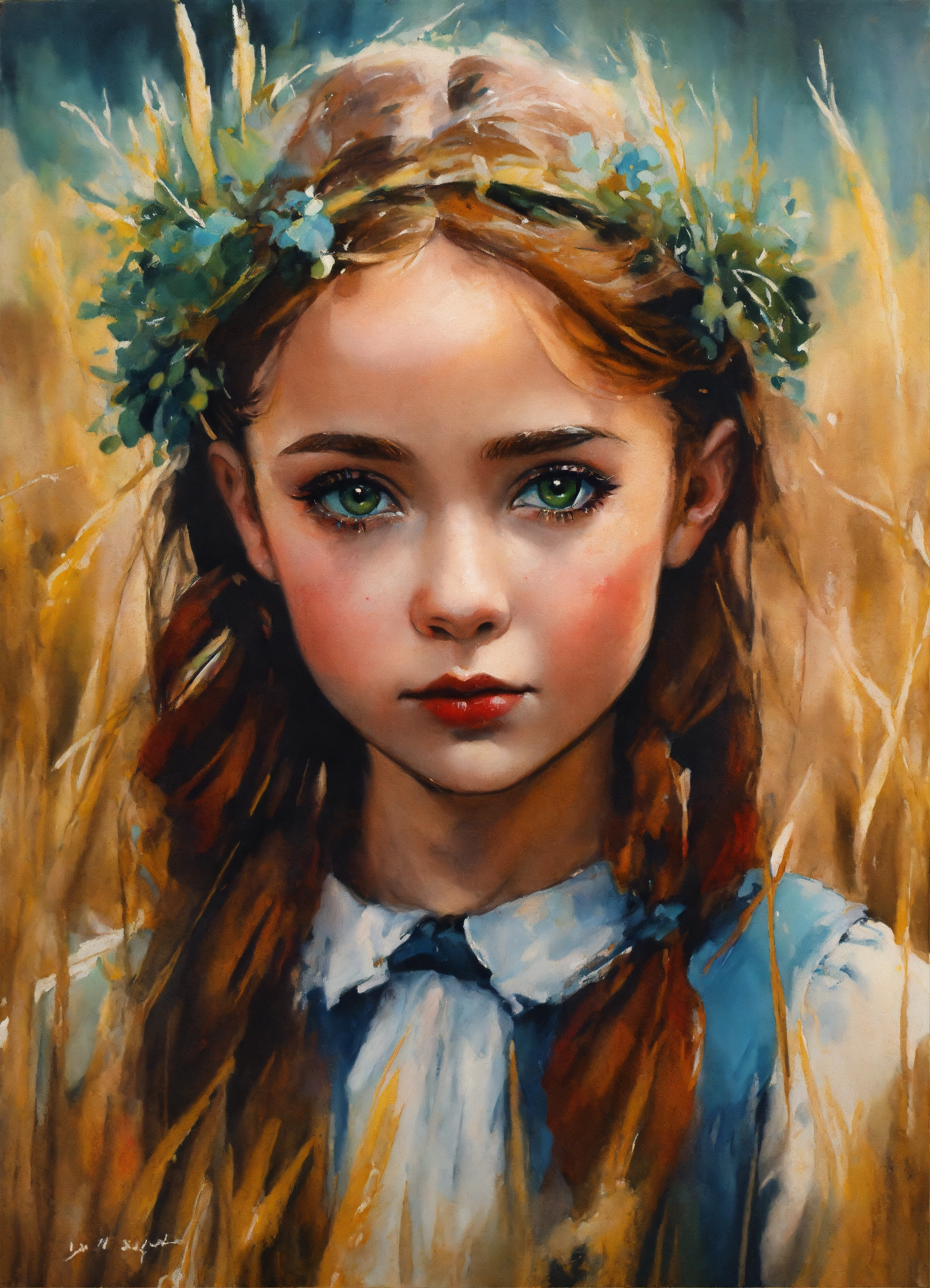 Lexica - Mixed media oil painting of a beautiful adorable Dorothy from ...