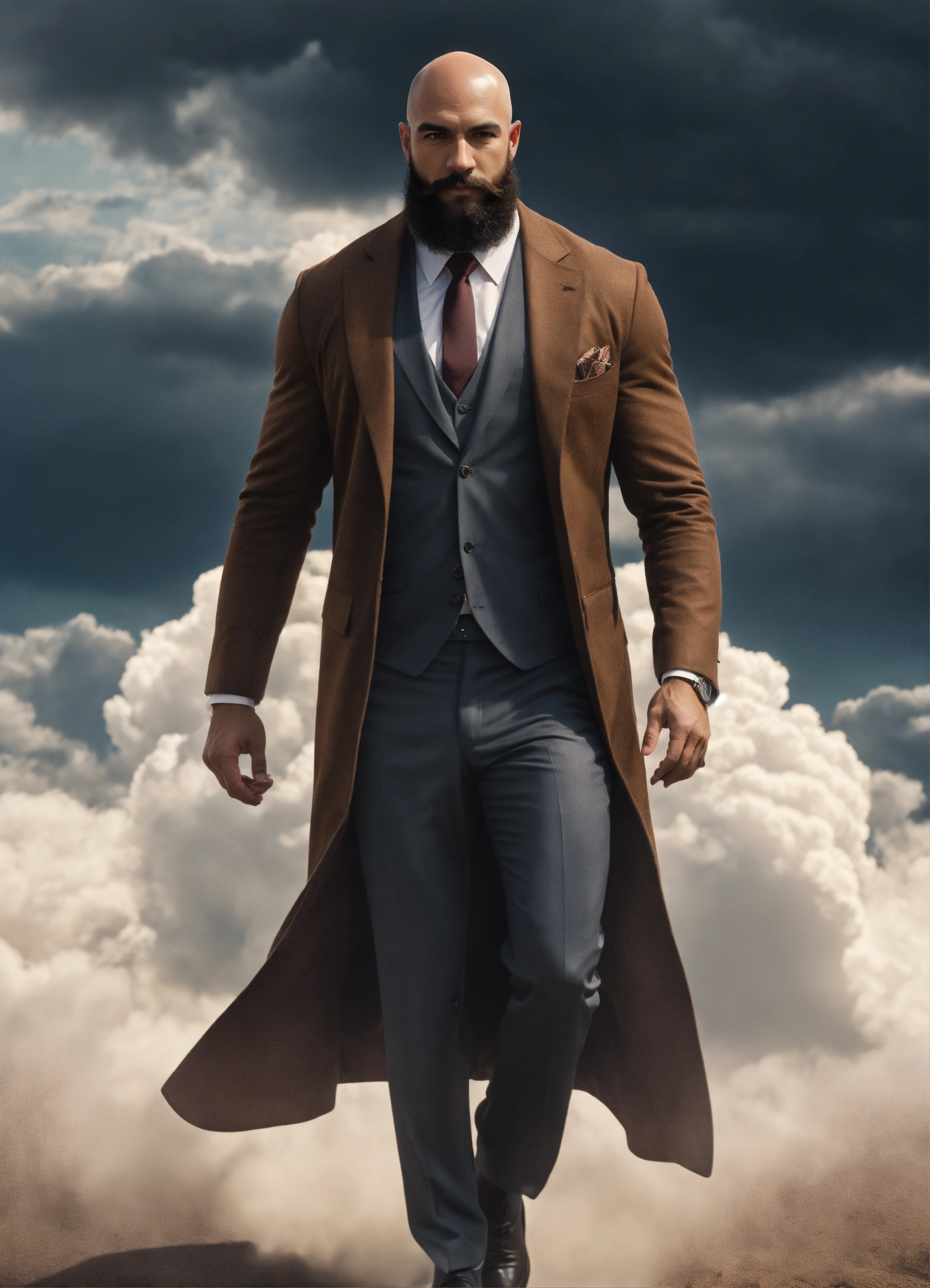 Lexica - Bald well groomed bearded man, a strong muscular handsome ...