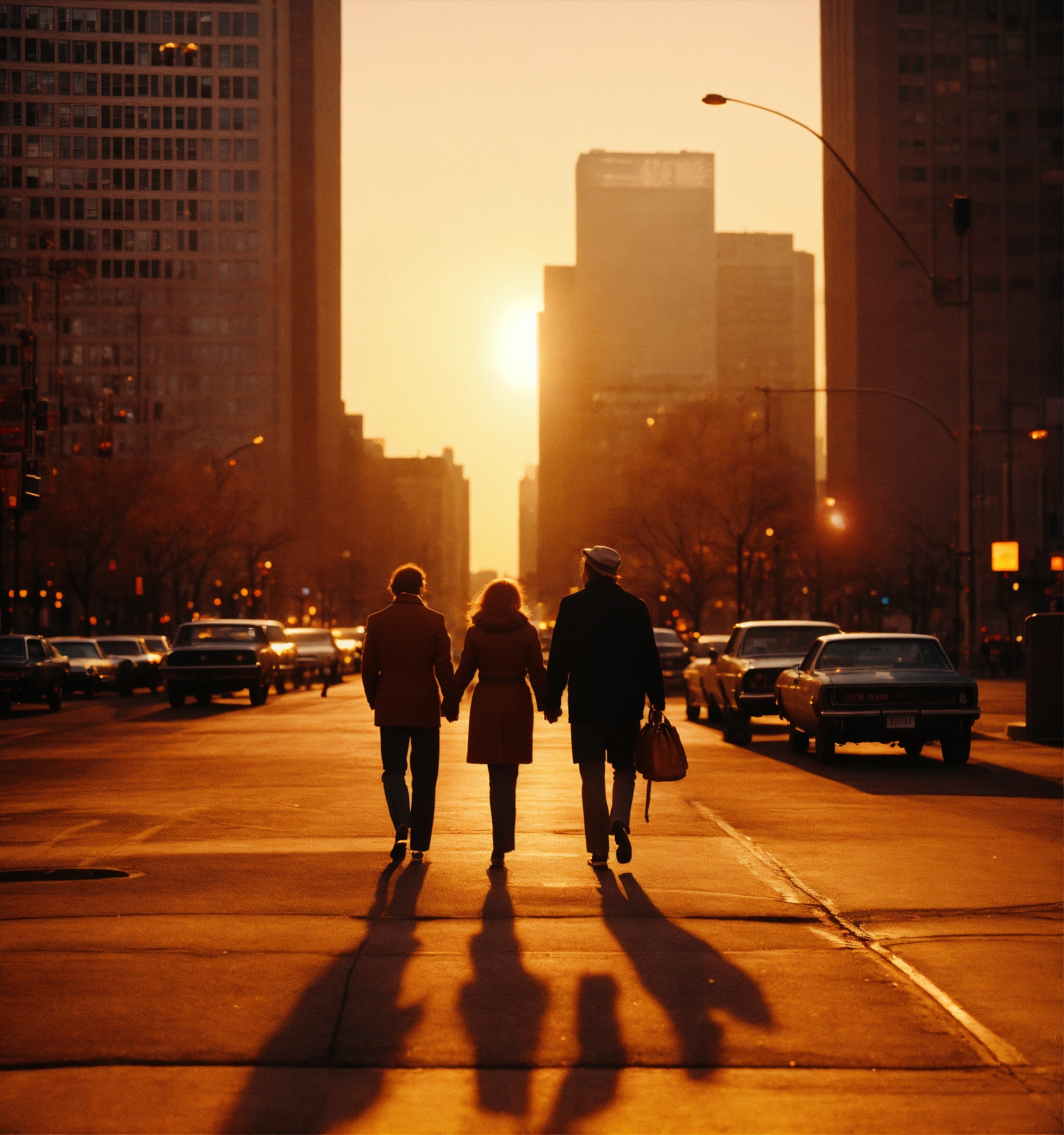 Lexica - A sunset in the background with orange and brown pantones in ...