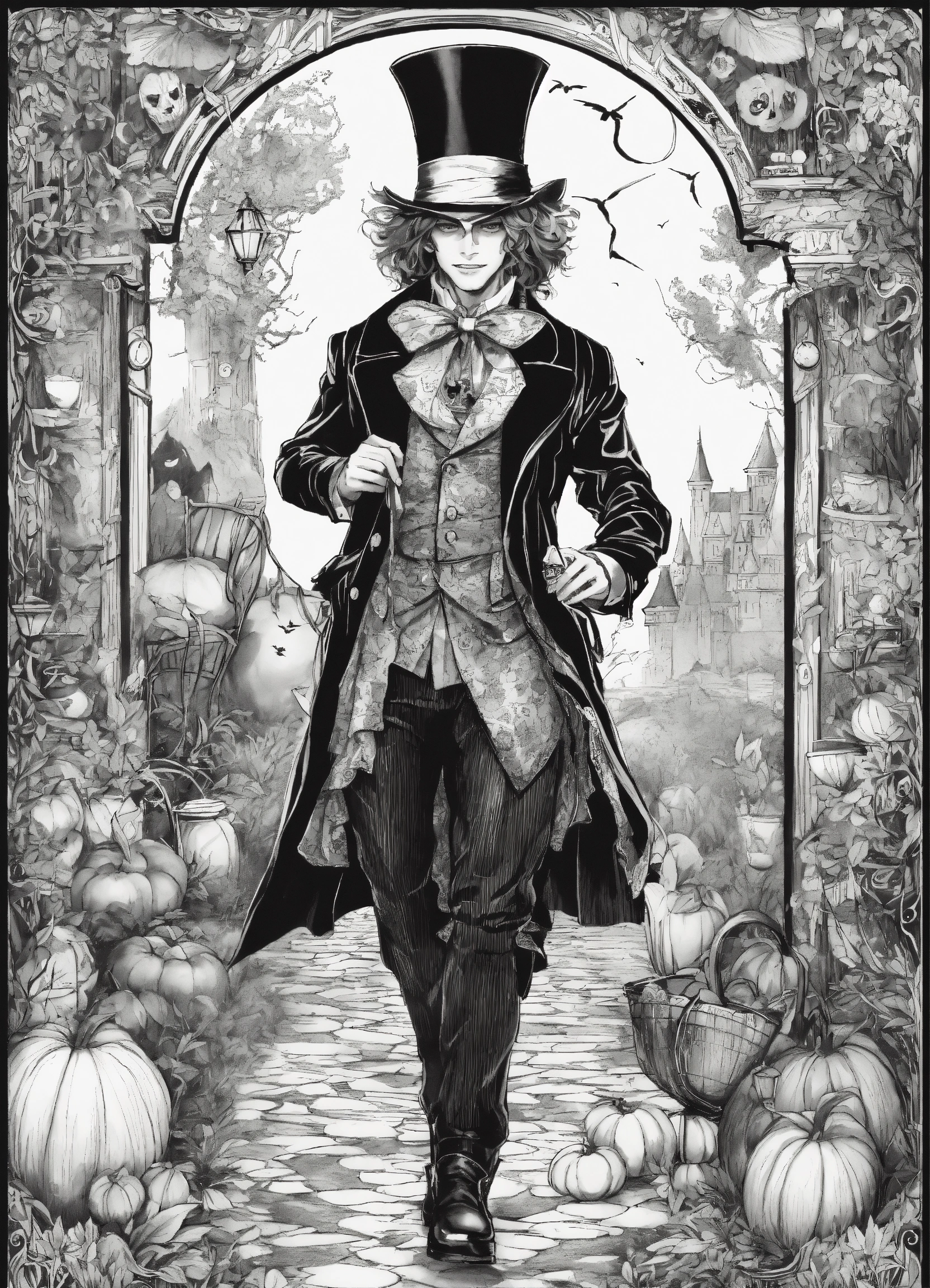 Lexica - BLACK AND WHITE ADULT COLORING BOOK, HAUNTED WONDERLAND ...