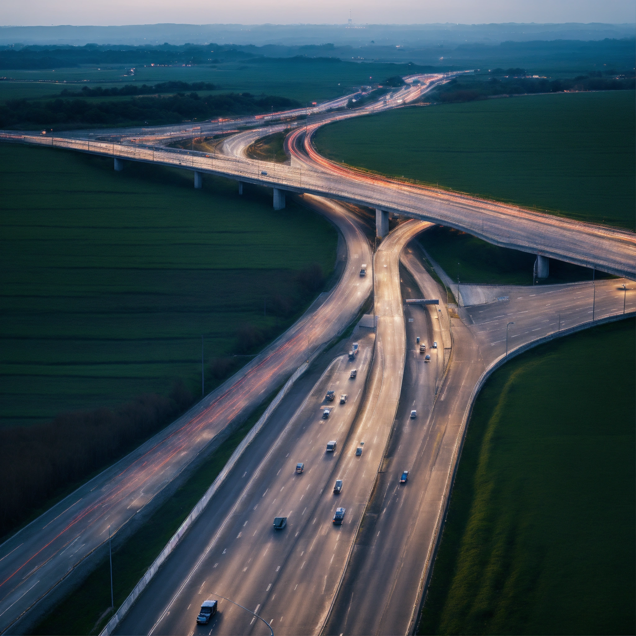 Lexica - High-resolution photograph perfect une aérienne highway city ...