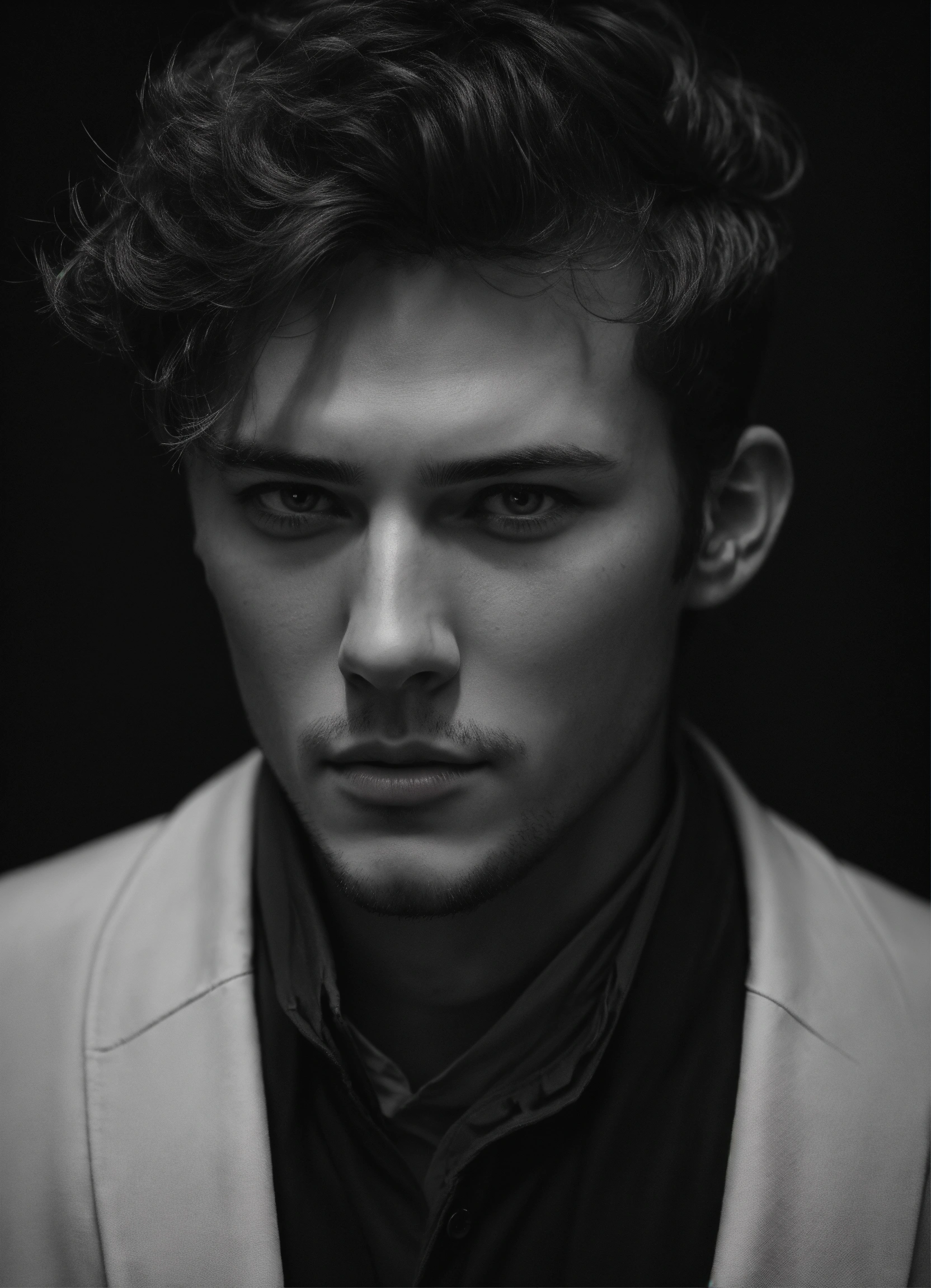 Lexica - Photo of male model wizard, black and white, realistic ...