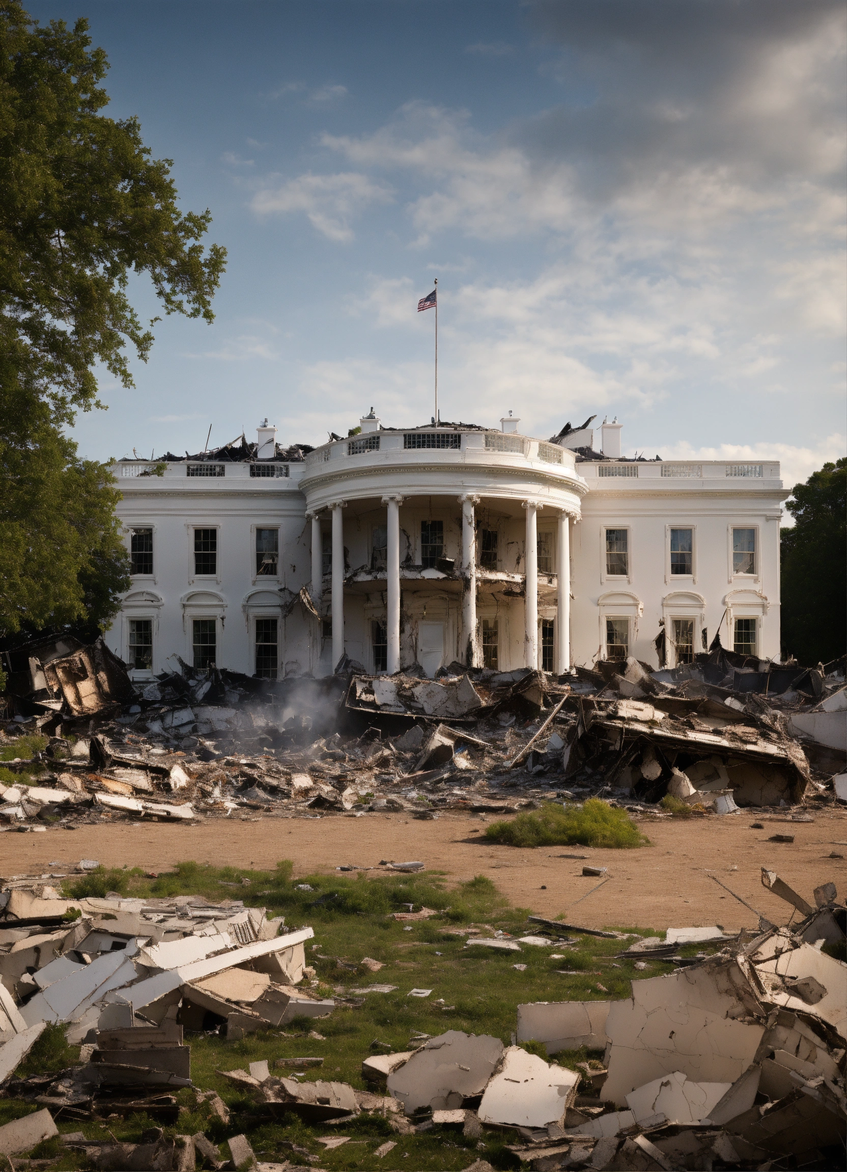 Lexica - Destroyed White House after the alien attack