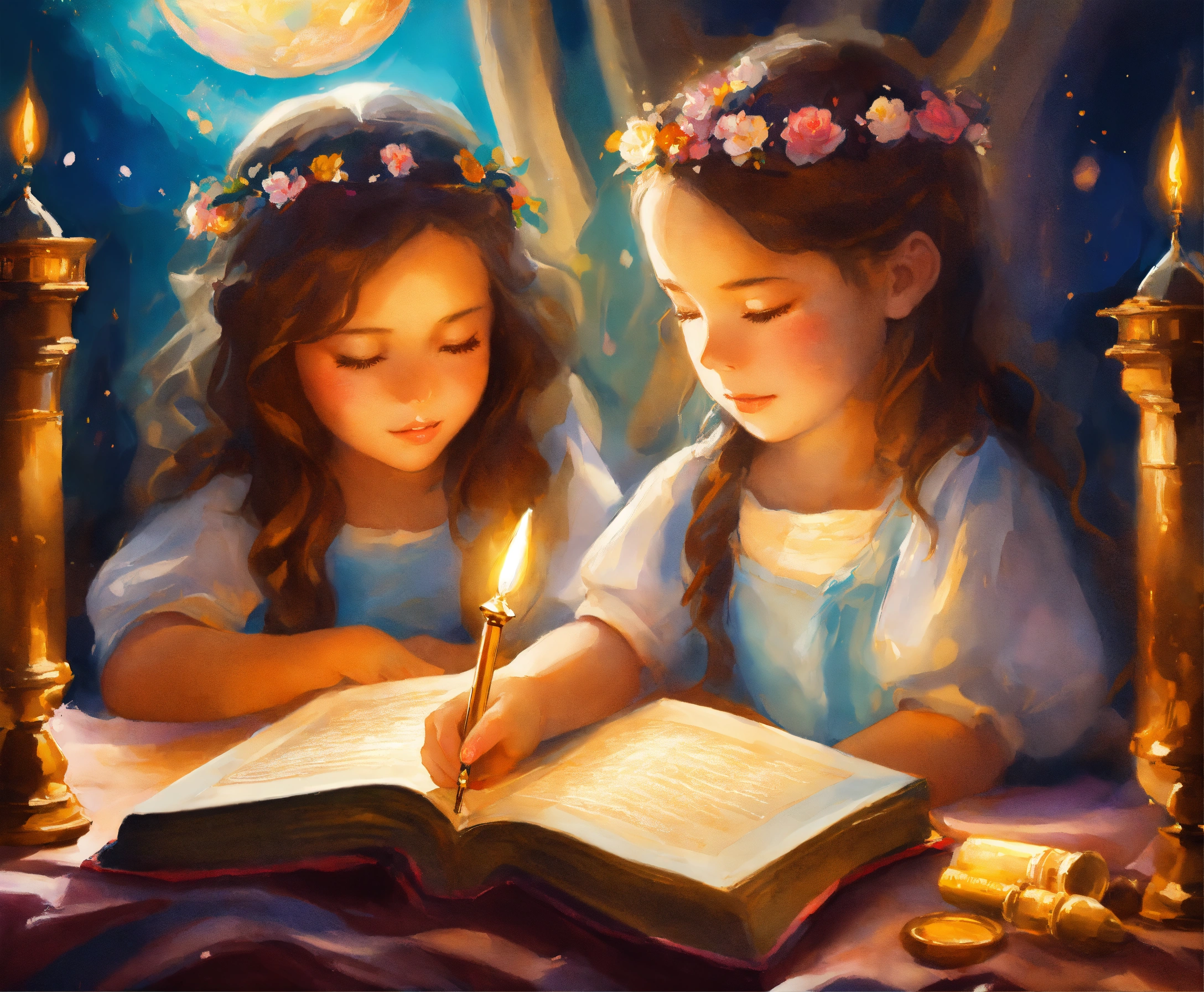 Lexica - Two little five-year-old girls are studying Torah and there ...