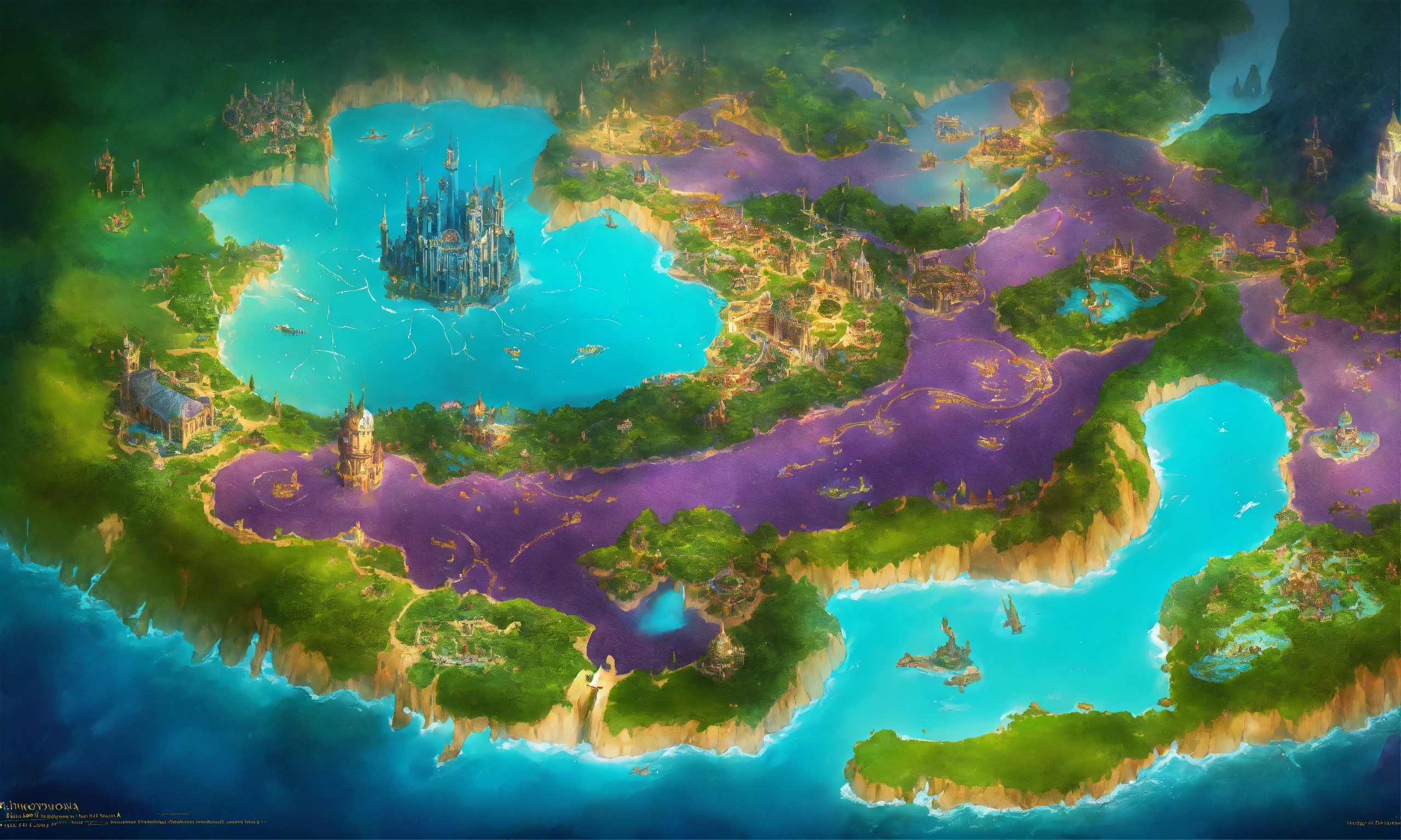 Lexica - Fantasy Map of a magical world called Eden, with 9 kingdoms ...