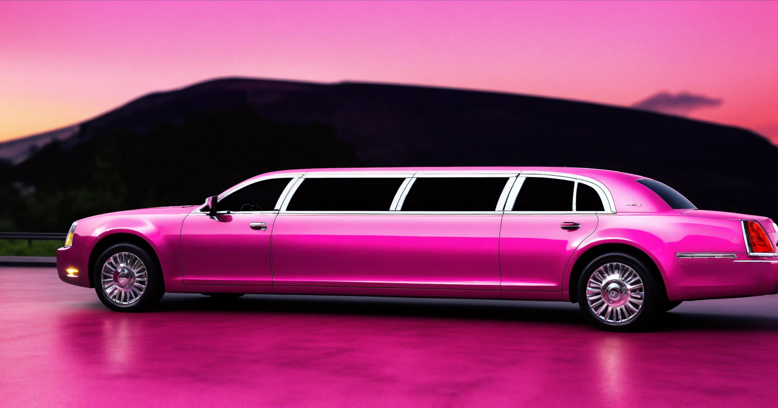 Lexica - Long pink limo, car rental, 3D, photo-realistic, 4K, high ...