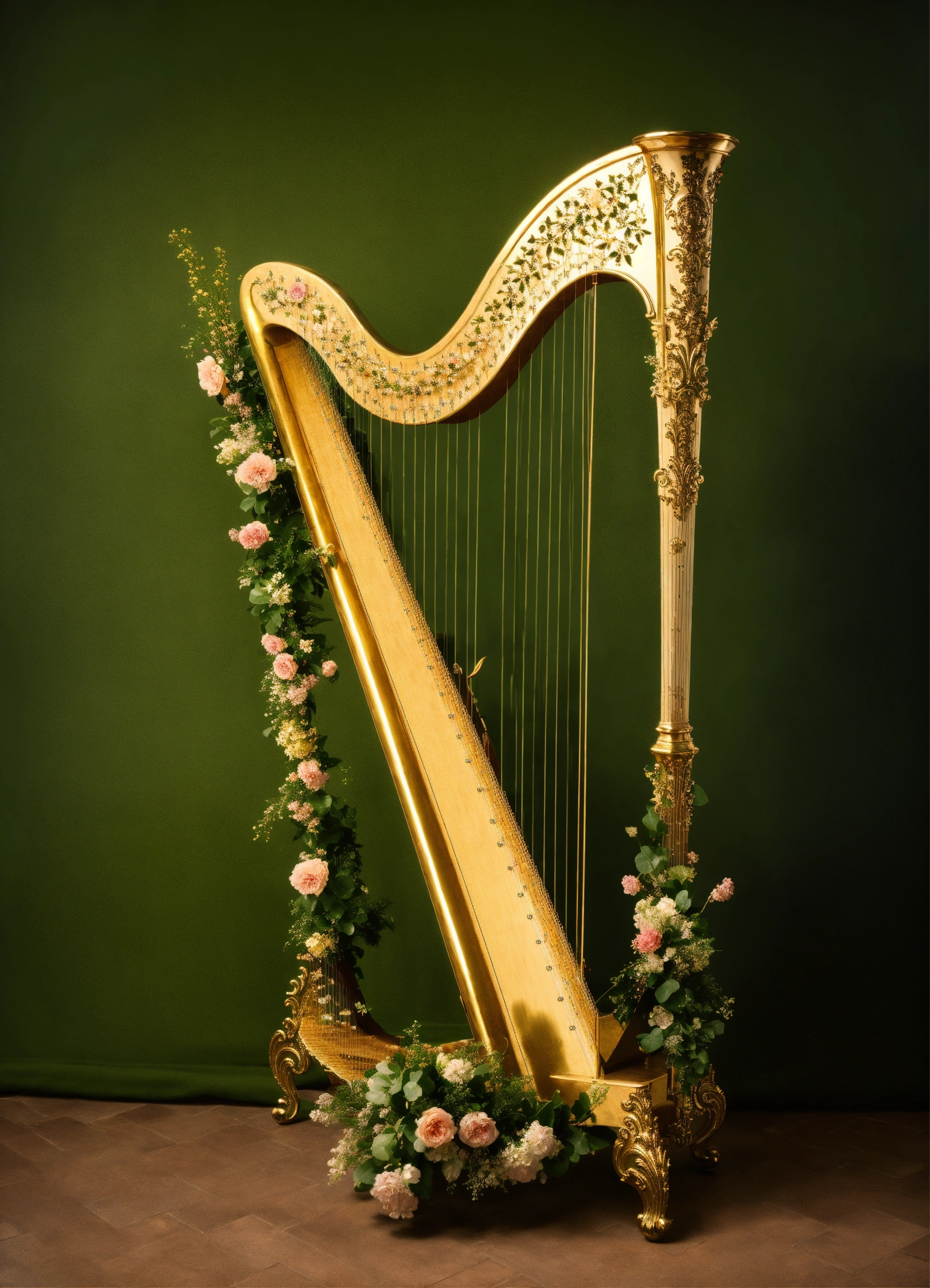 Lexica - An antique harp decorated all around with three-dimensional ...