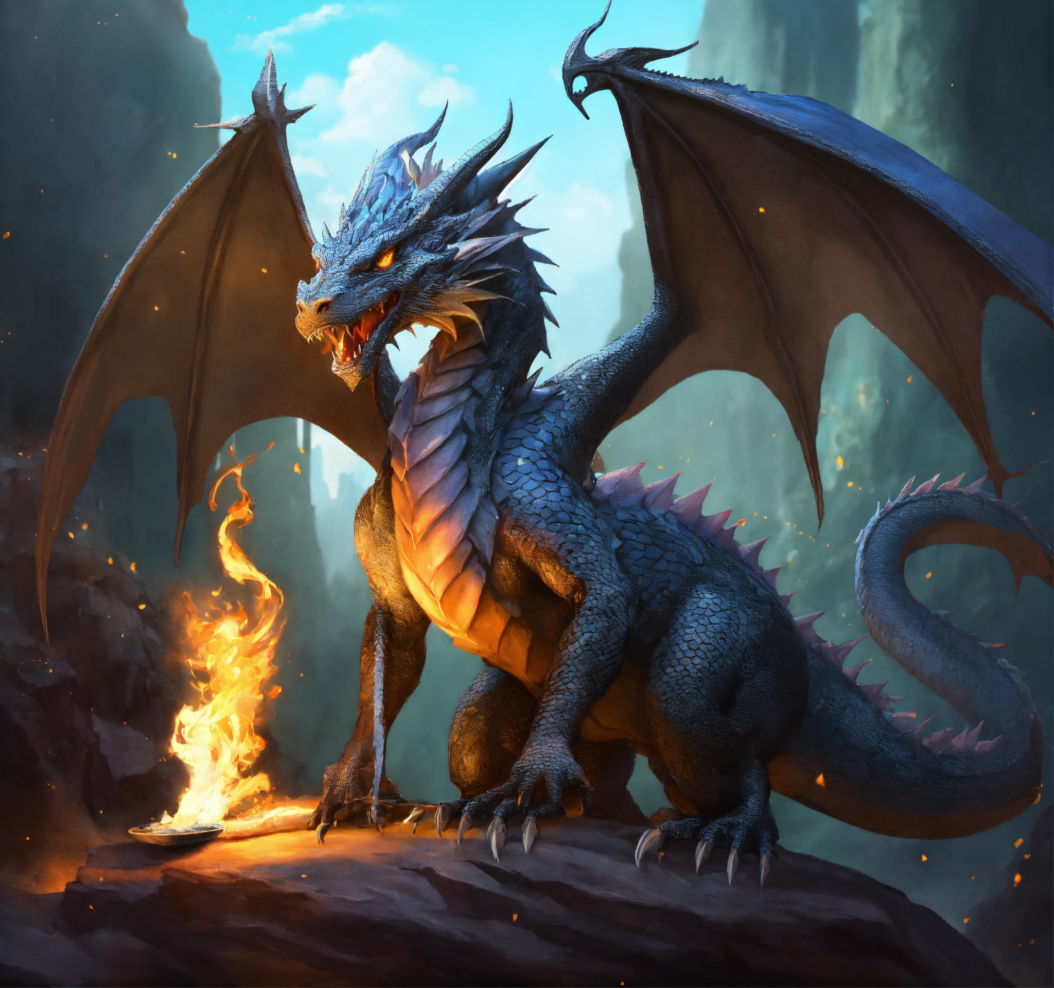 Lexica - A sorcerer grey dragon