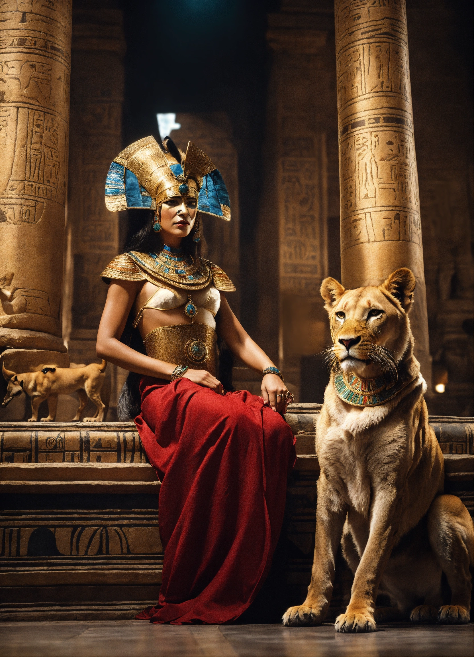 Lexica - An epic fantasy scene in ancient Egypt featuring a gorgeous ...