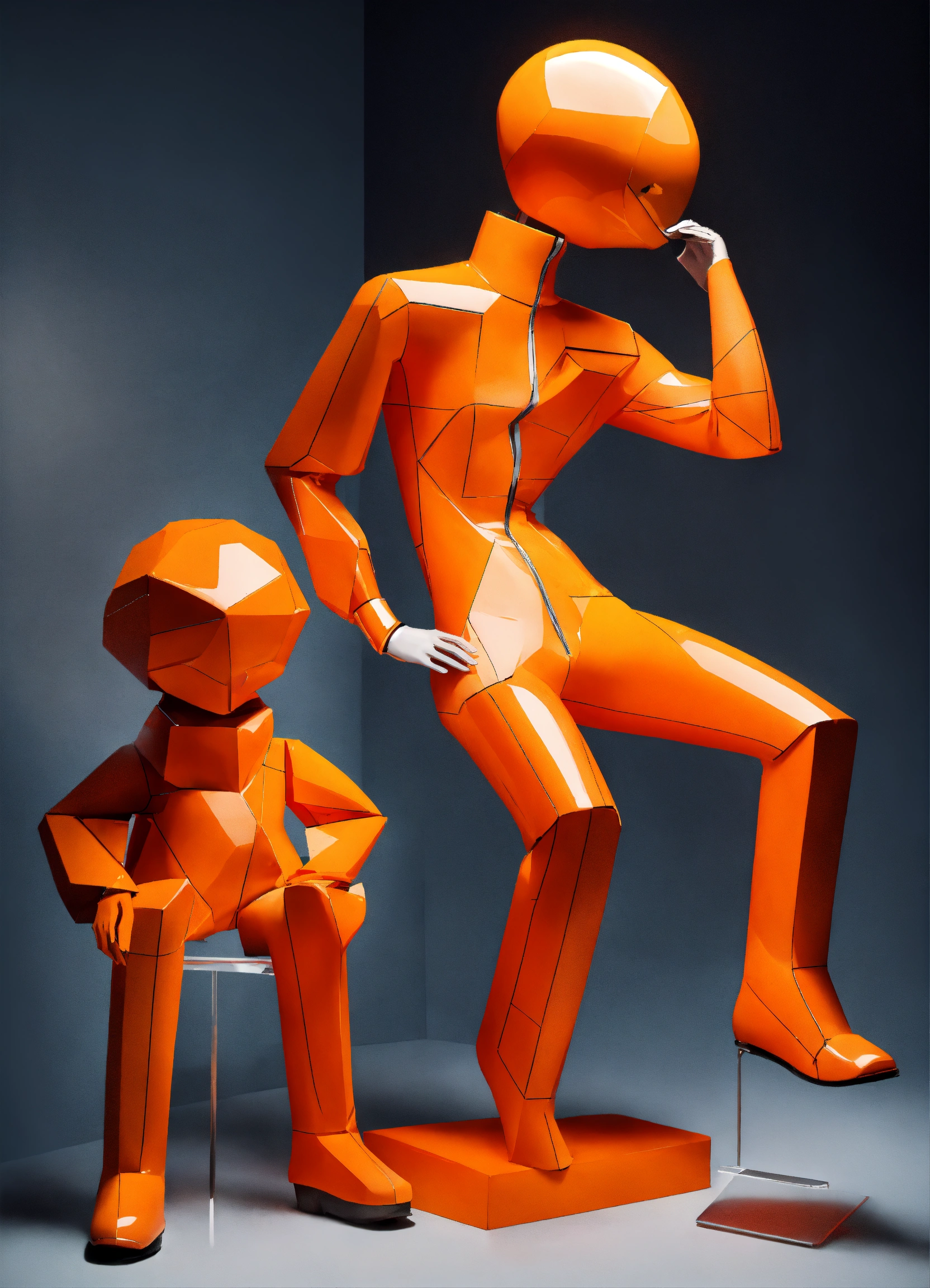 Lexica - Random creative mannequin designs, angular shapes, cartoony ...
