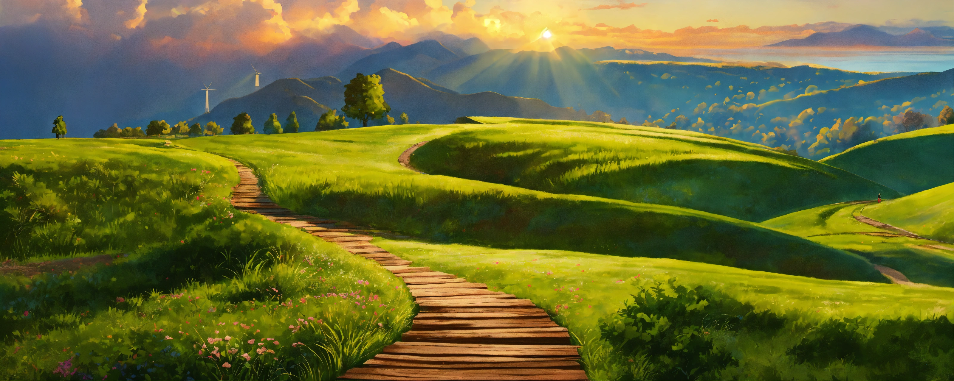 Lexica - Imagine a winding path through a peaceful landscape, perhaps a ...