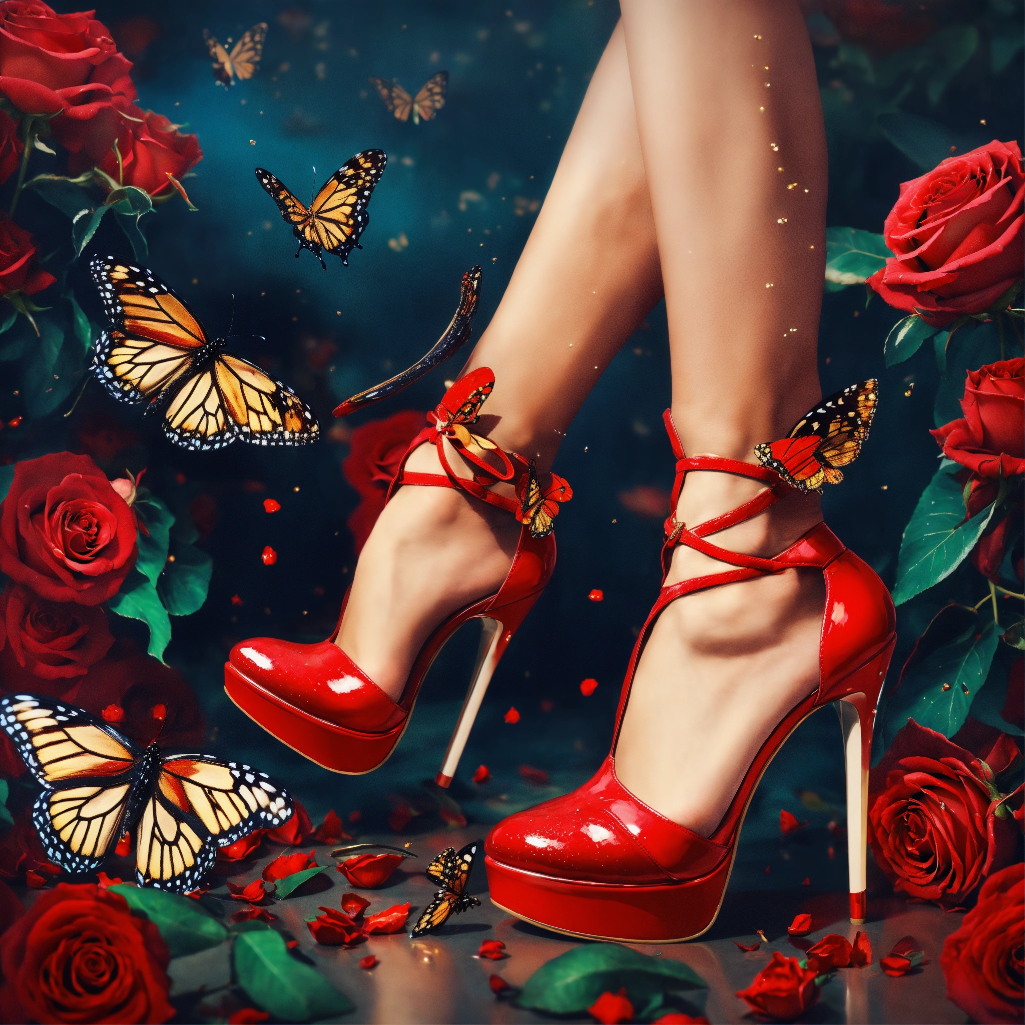 Lexica - A pair of women's beautiful legs wearing an expensive luxury ...