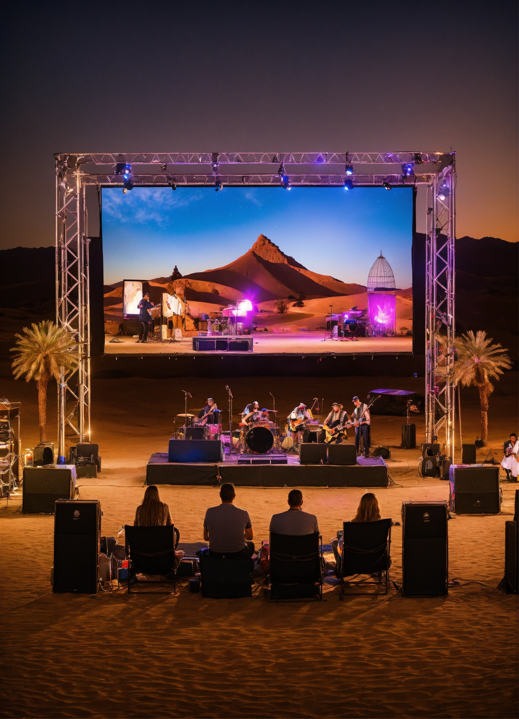Lexica - Desert Arabian themed outdoor concert stage with large screen ...