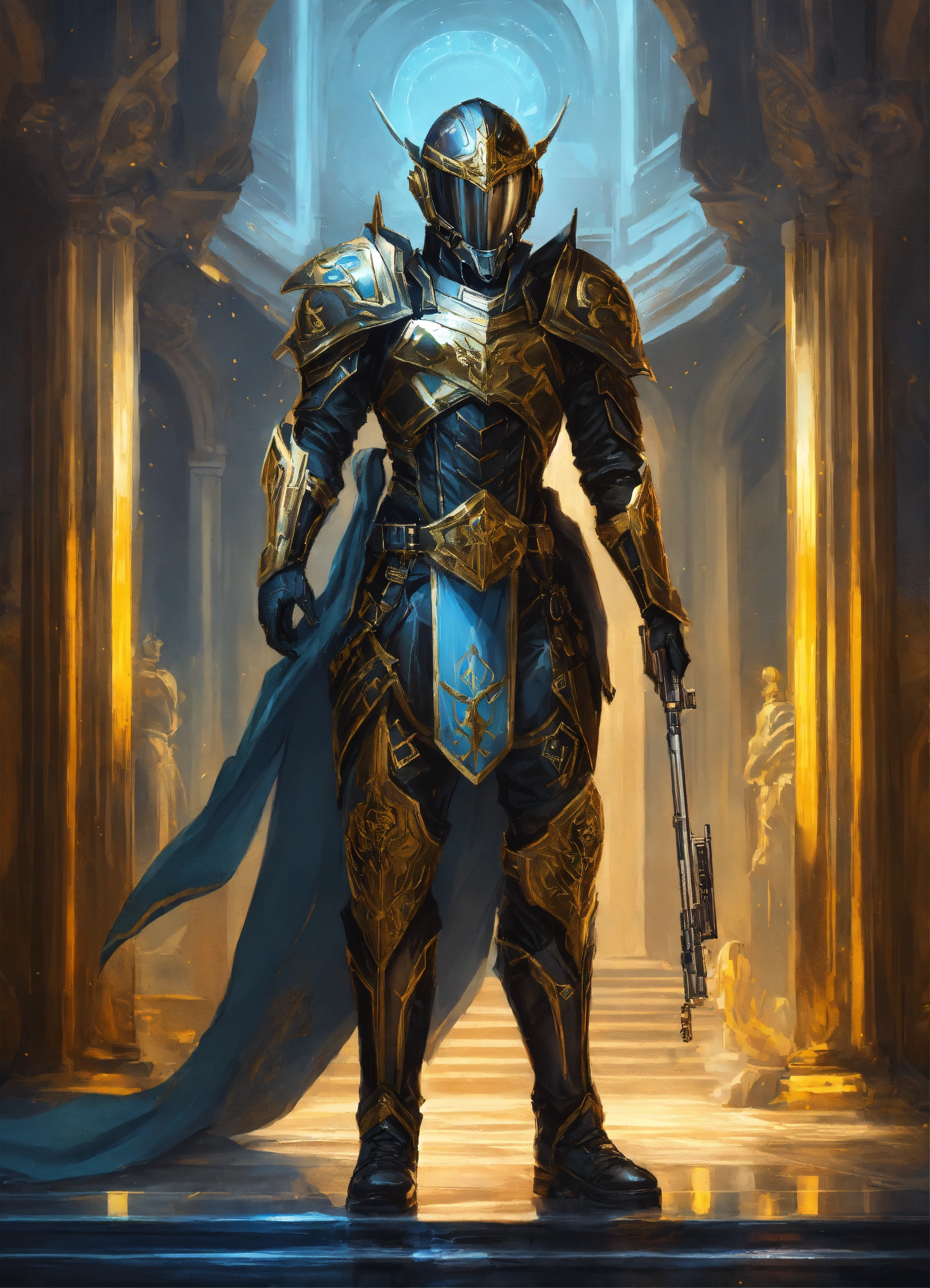 Lexica - Epic drawing of a full body of a high elf sci fi soldier ...
