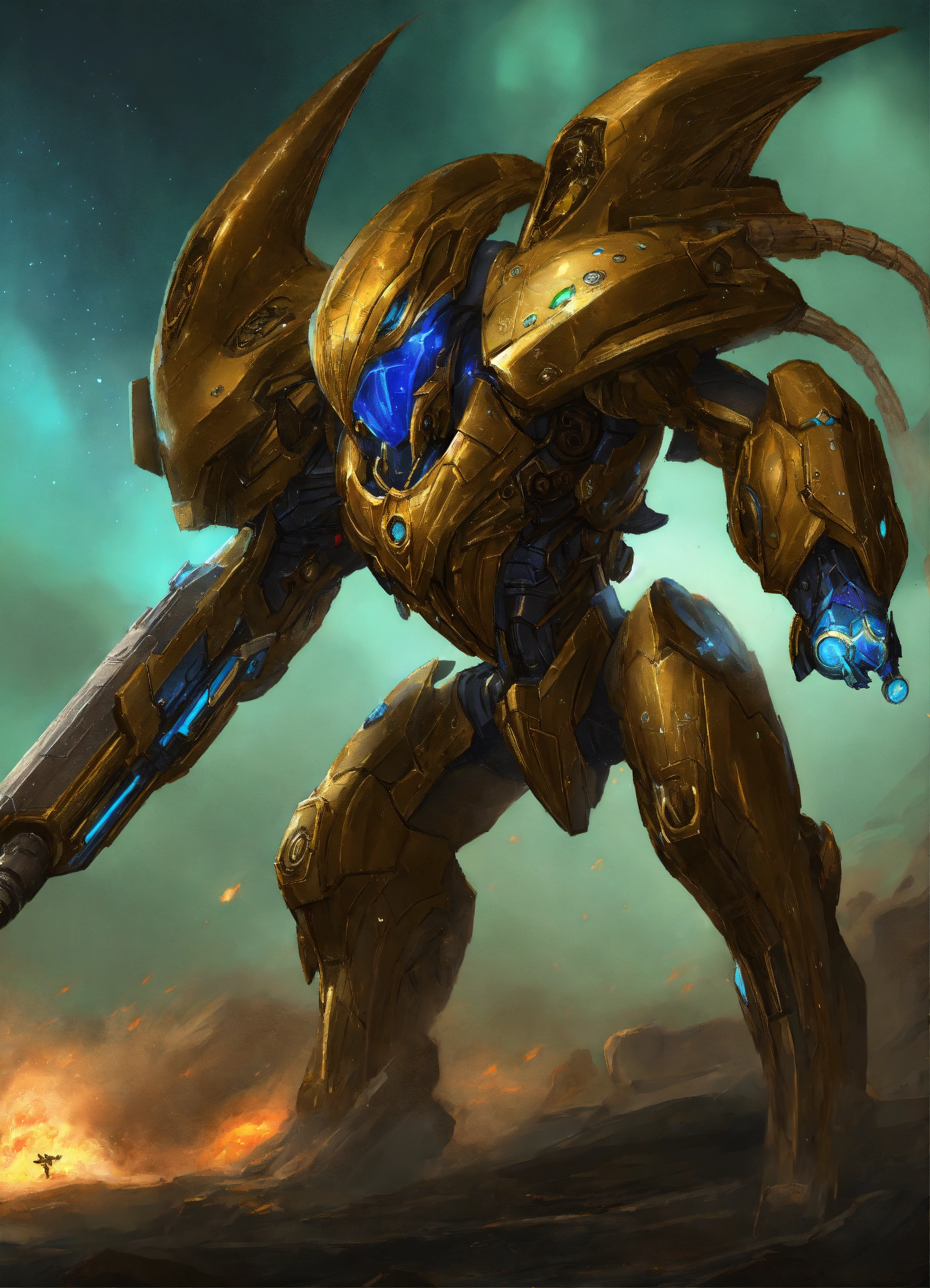 Lexica - Hybrid destroyer, starcraft protoss-zerg hybrid art
