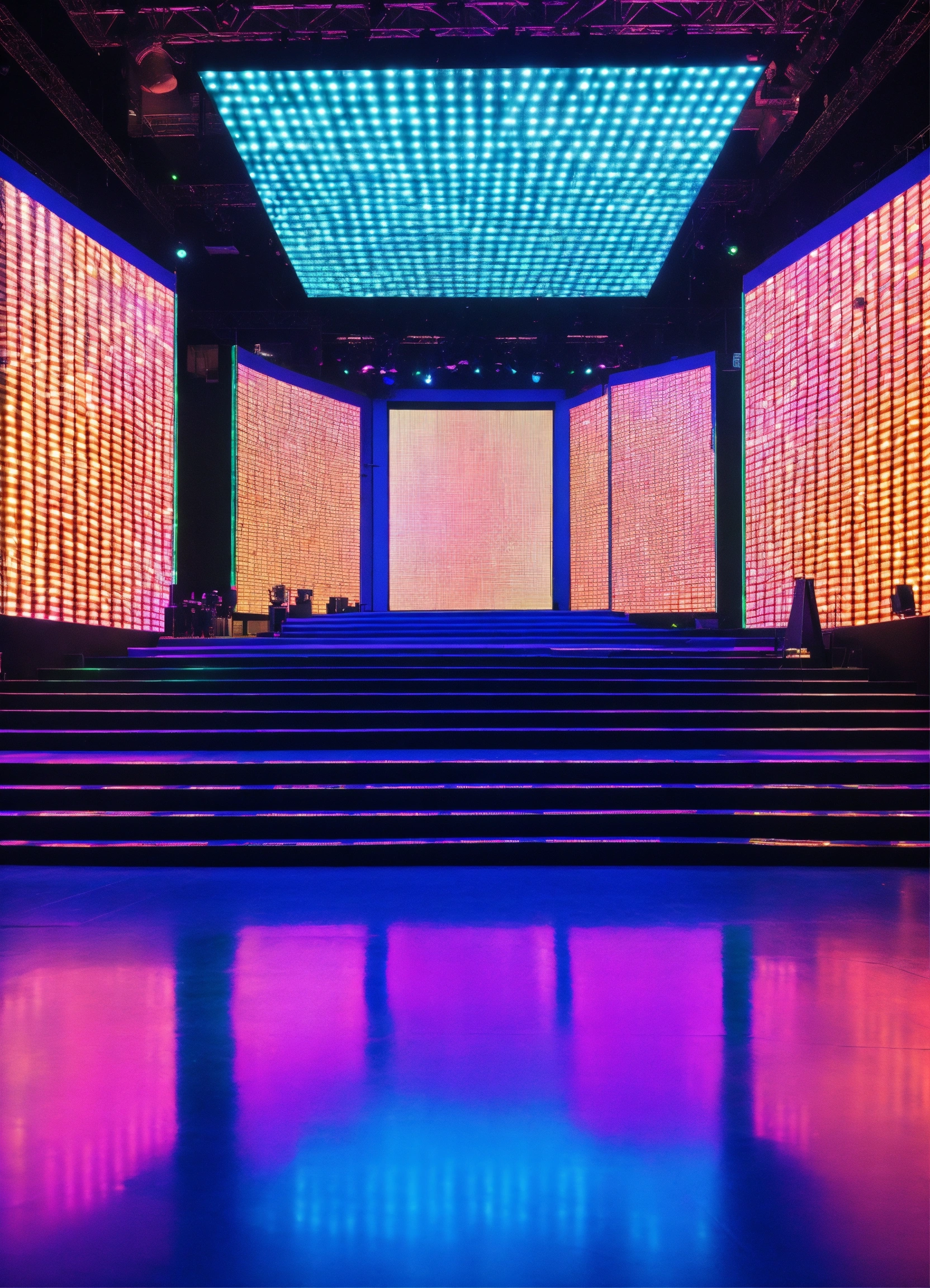 Lexica - Design a big stage with LED screen main screen with 2 side ...