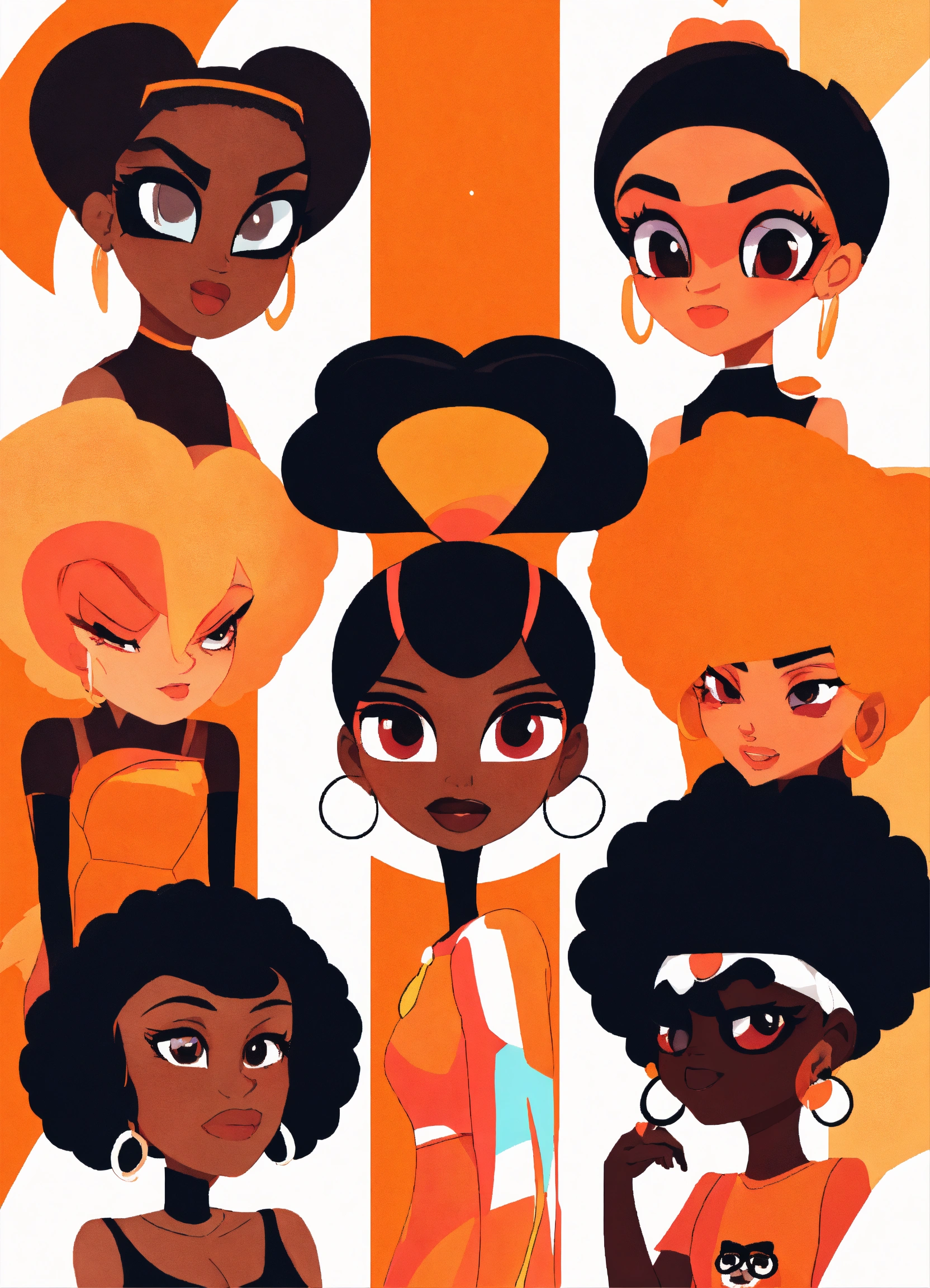 Lexica - Create a playful power puff girl inspired 4 black female ...