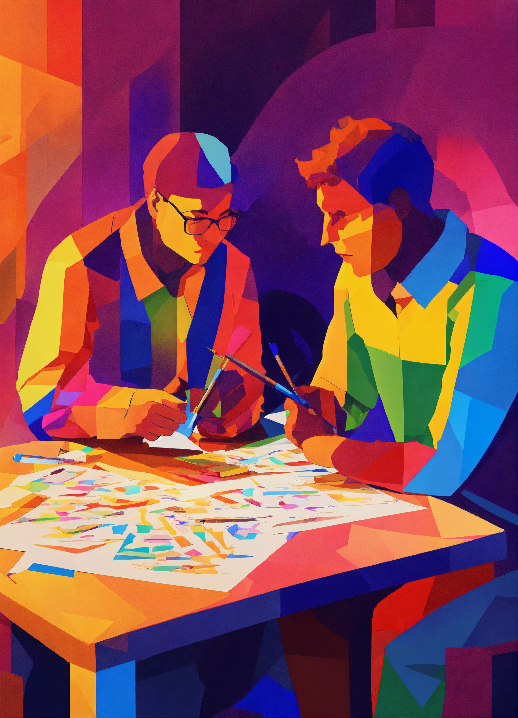 Lexica - A group of friends, sitting at a table, socializing ...