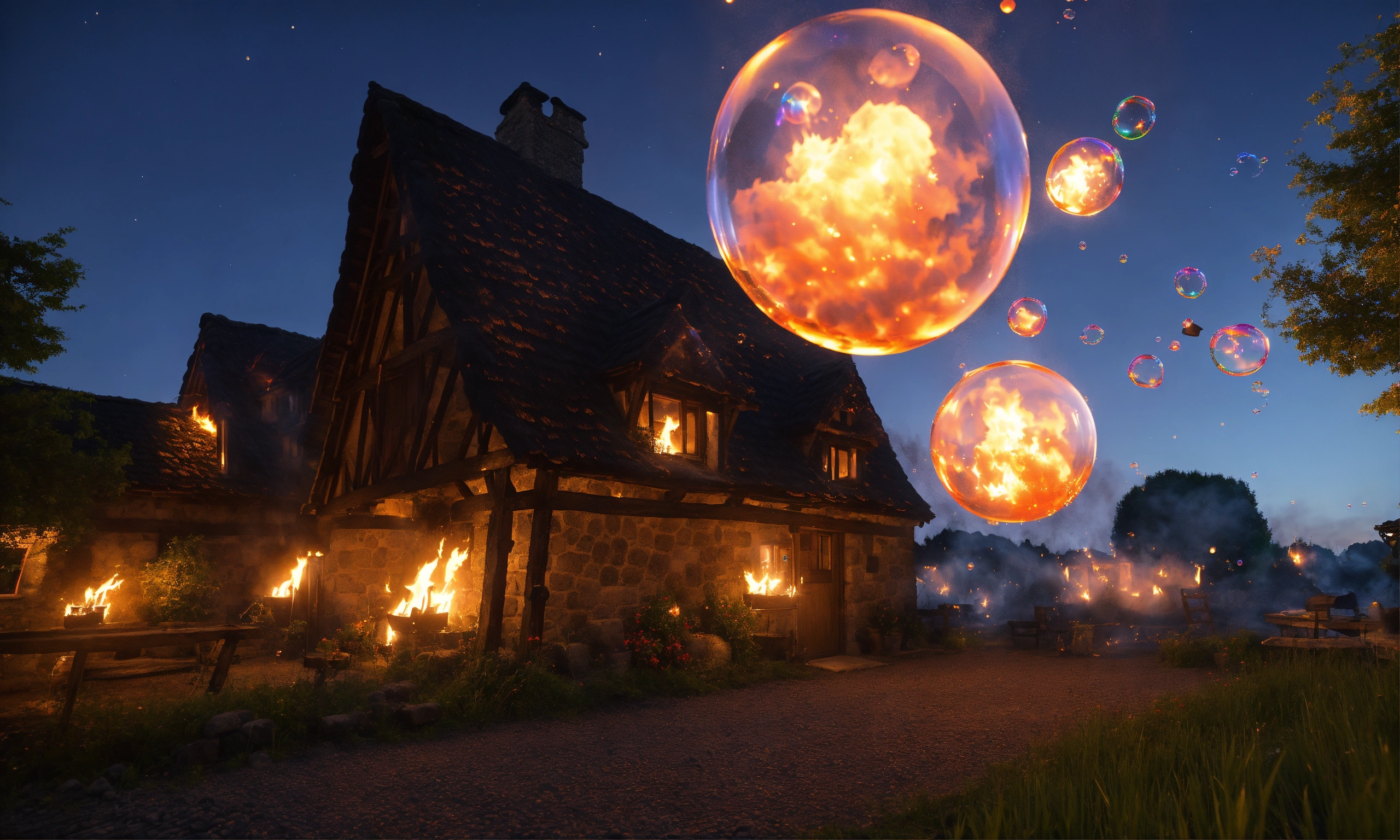 Lexica - Bubbles made from molten glass, lava bubbles, burning bubbles ...