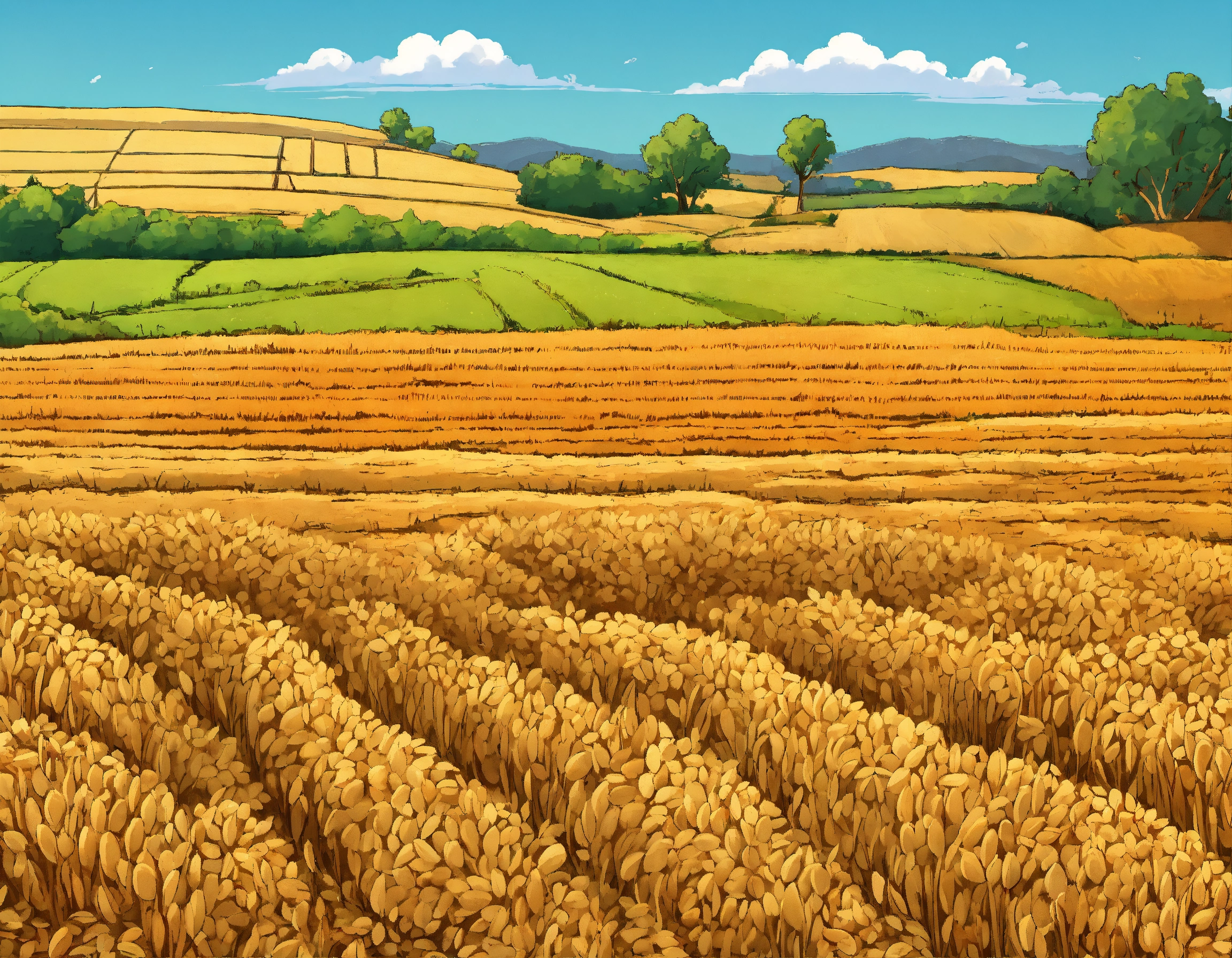 Lexica - Cartoon field of dry crops