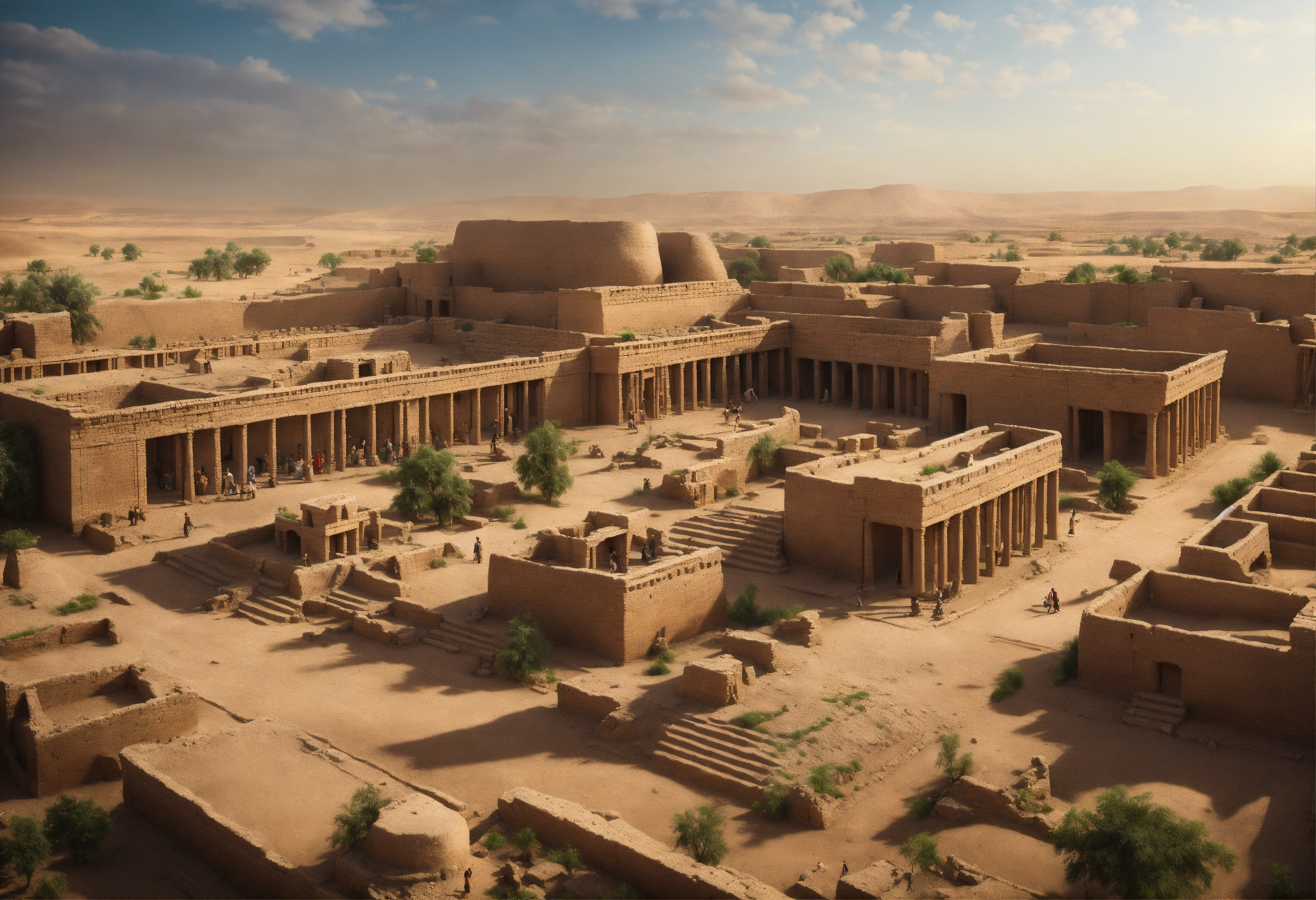 Lexica - Ancient city Mesopotamia. Ancient buildings, 811-806 BC. hyperrealism, 8k post ...
