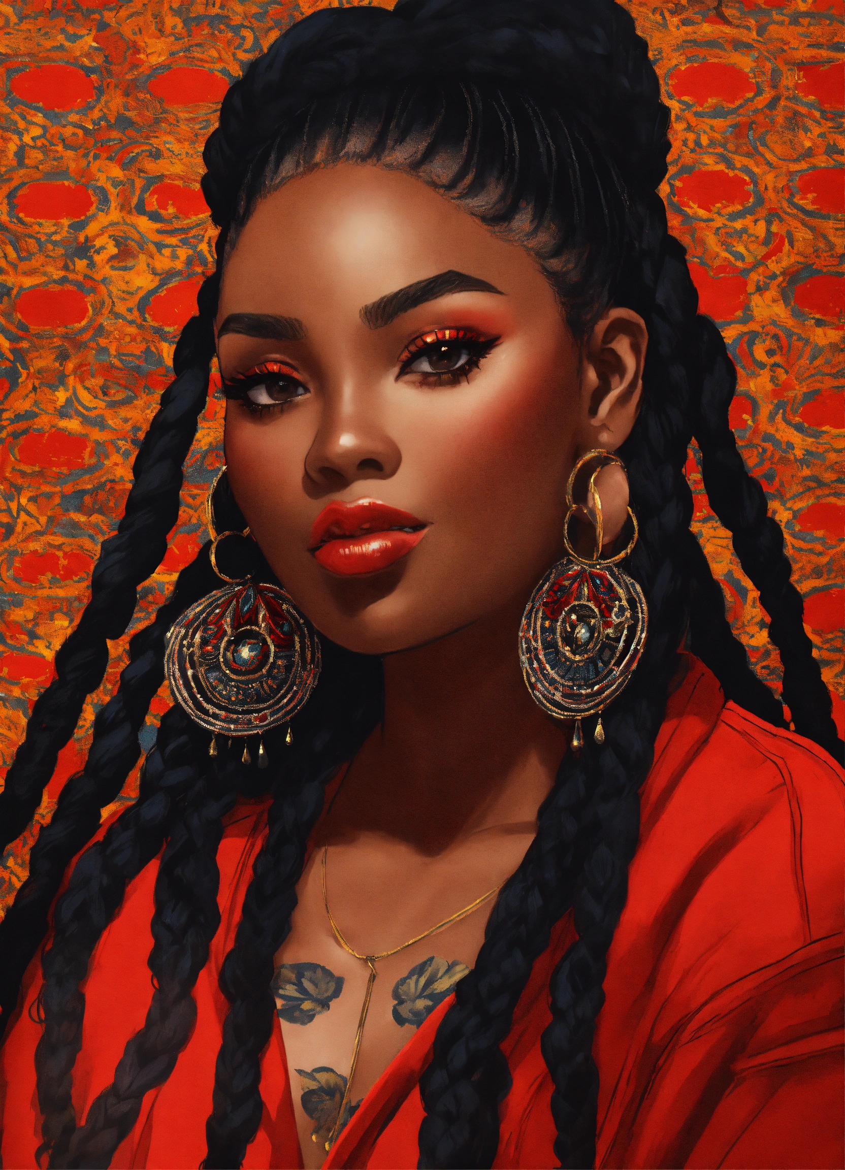 Lexica - Illustration of an exquisite full figured black woman with ...