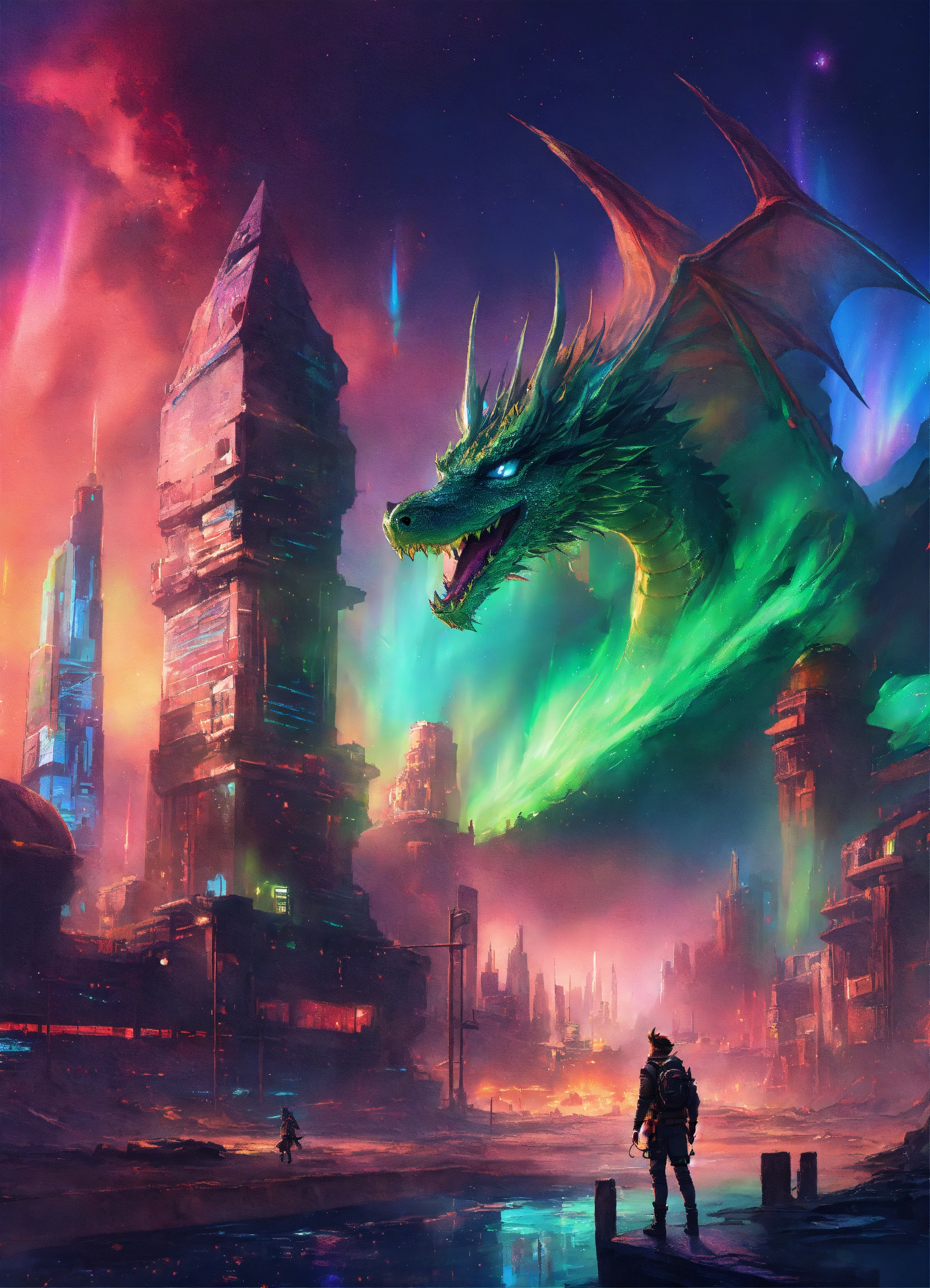 Lexica - Post-apocalyptic magical dragons in a futuristic city theme ...