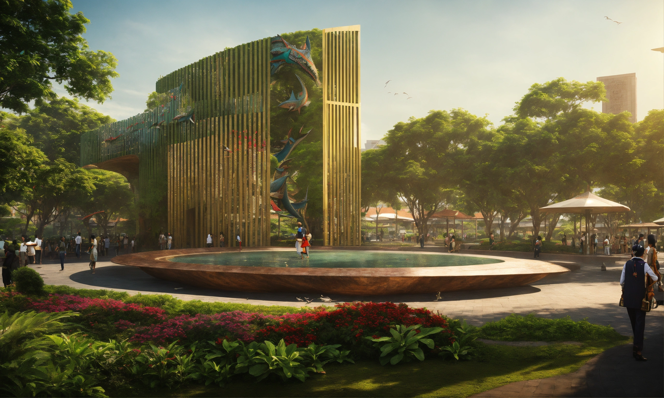Lexica - Visualize a grand monument in Surabaya that symbolizes the ...
