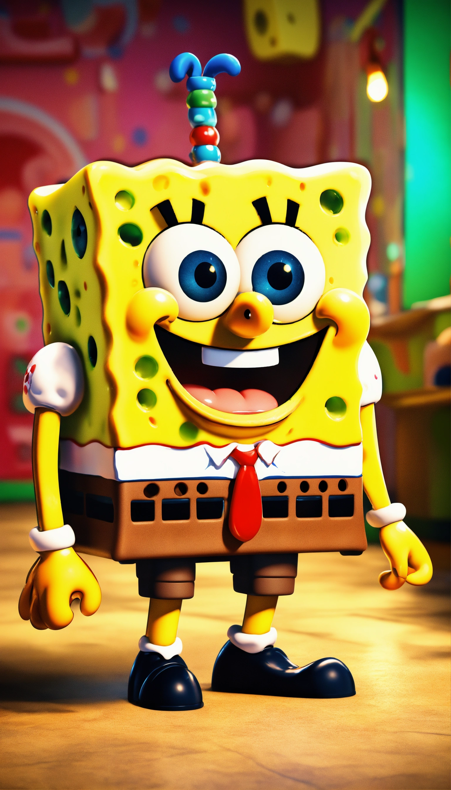 Lexica - SpongeBob ,full body image ,cute ,realistic, vivid colors ...