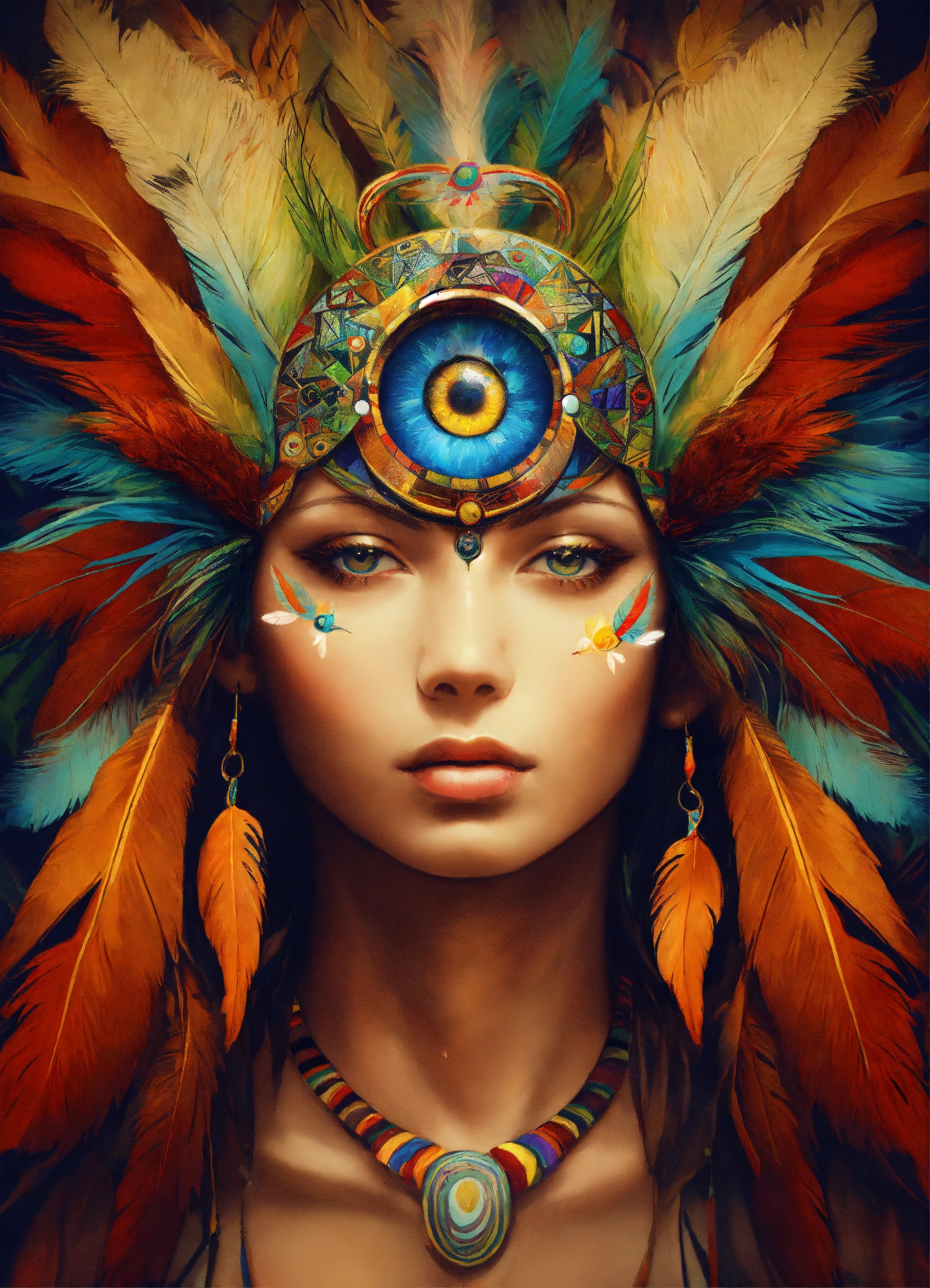 Lexica - Magic, third eye, avatar, portrait, face in symmetry, holy ...