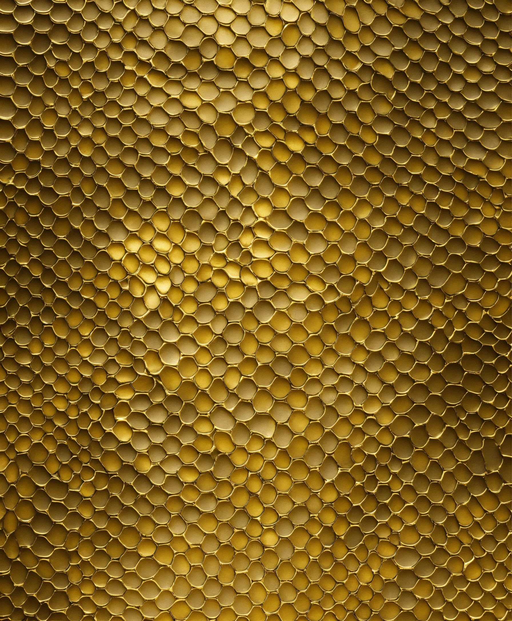 Lexica - Fishscale pattern in palatial gold, microscopic print