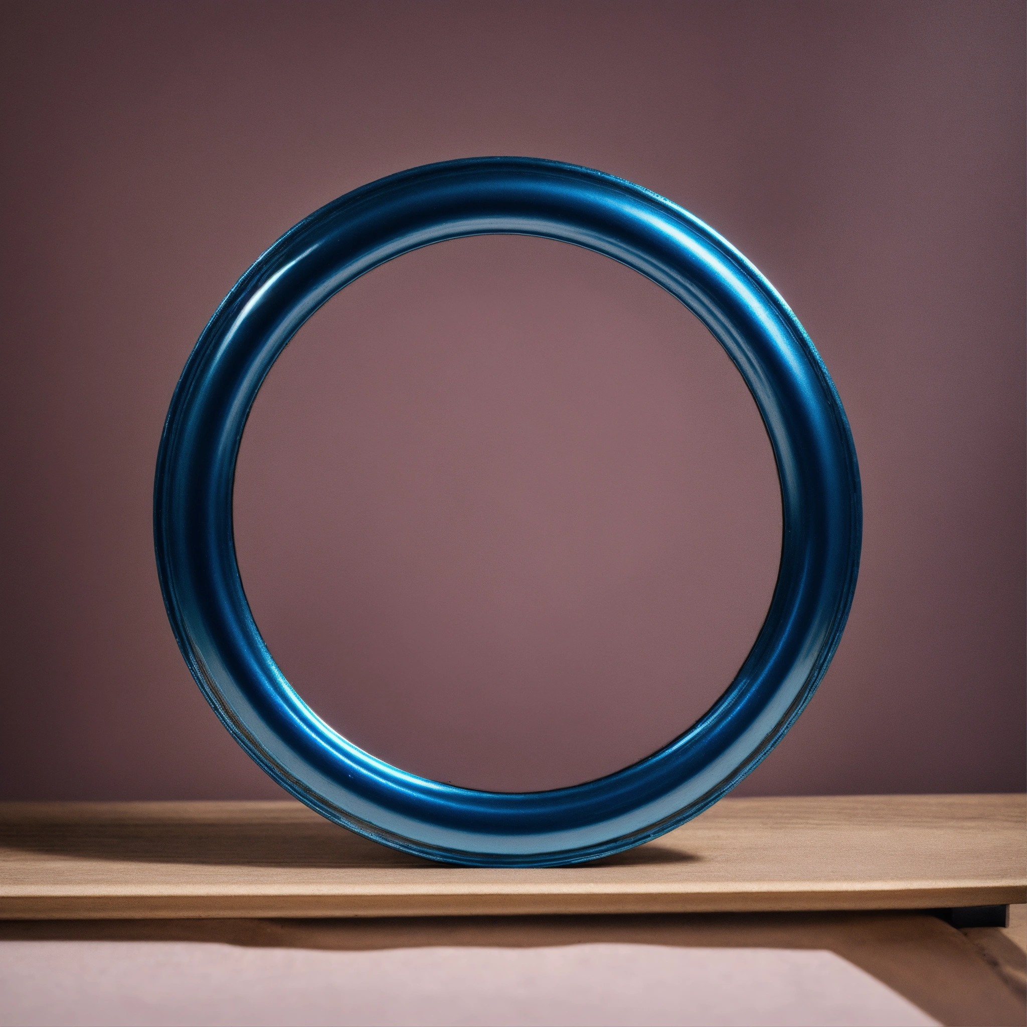 Lexica - A simple slim metallic blue circle frame