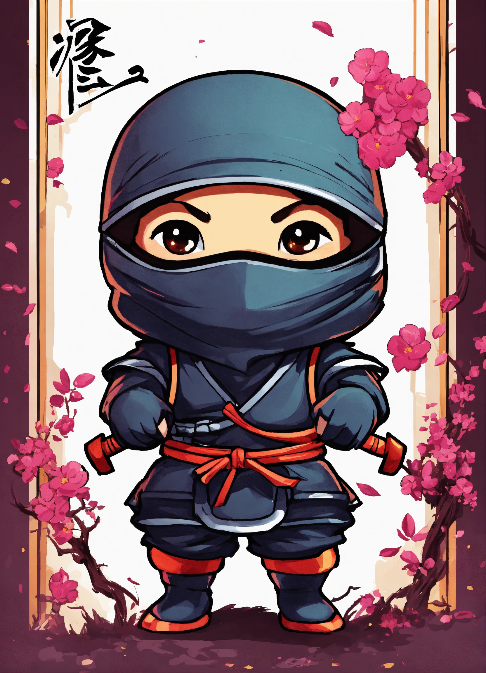 Lexica - Generate a cute Little ninja cover stunning illustration, 4K ...