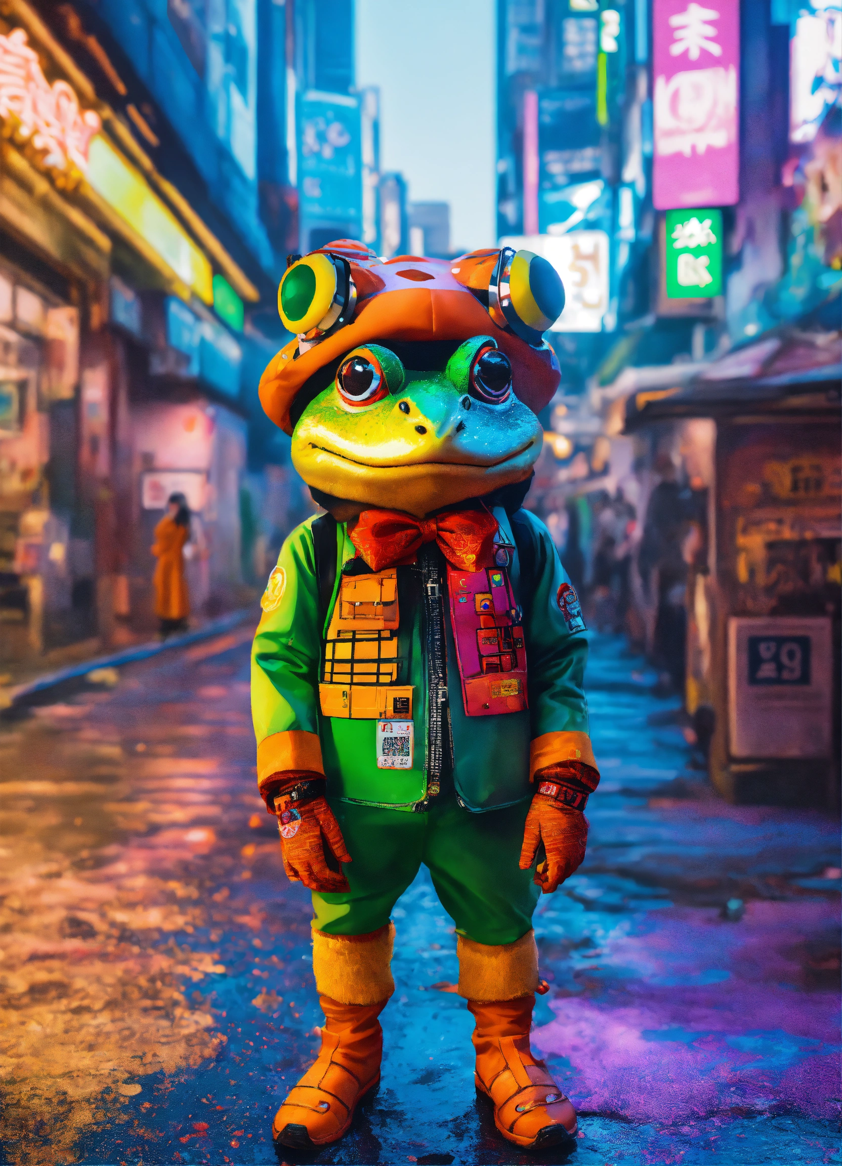Lexica - Photorealistic Tokyo Street Fashion Shoot of Toad as a Samuri ...