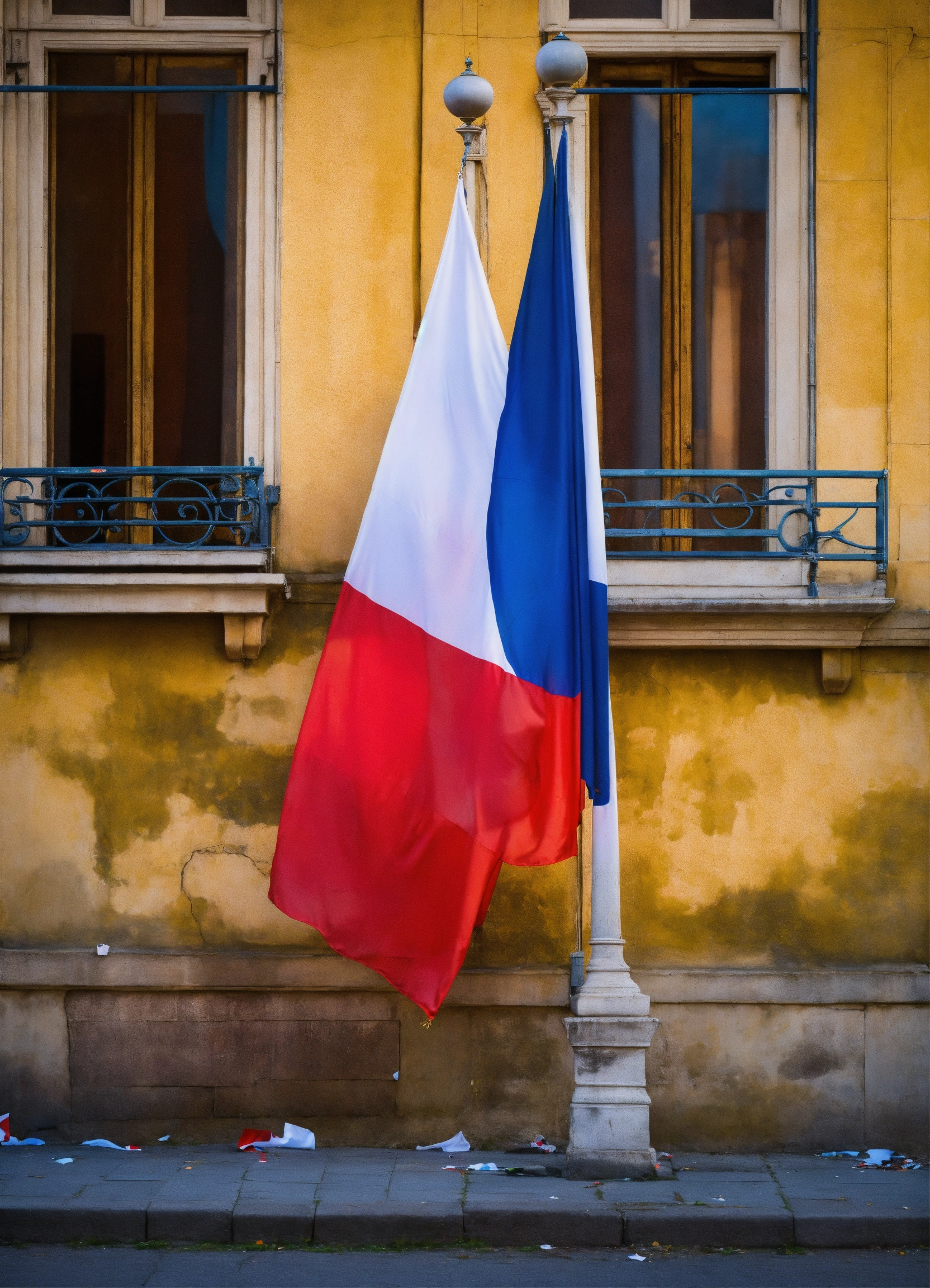 Lexica - French flag falling in tatters