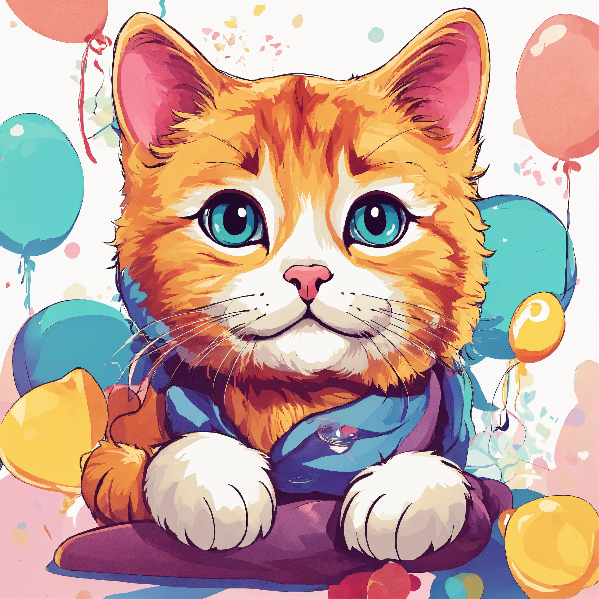 Lexica - Cute cat tshirt design, vector graphic, colorful, adorable ...