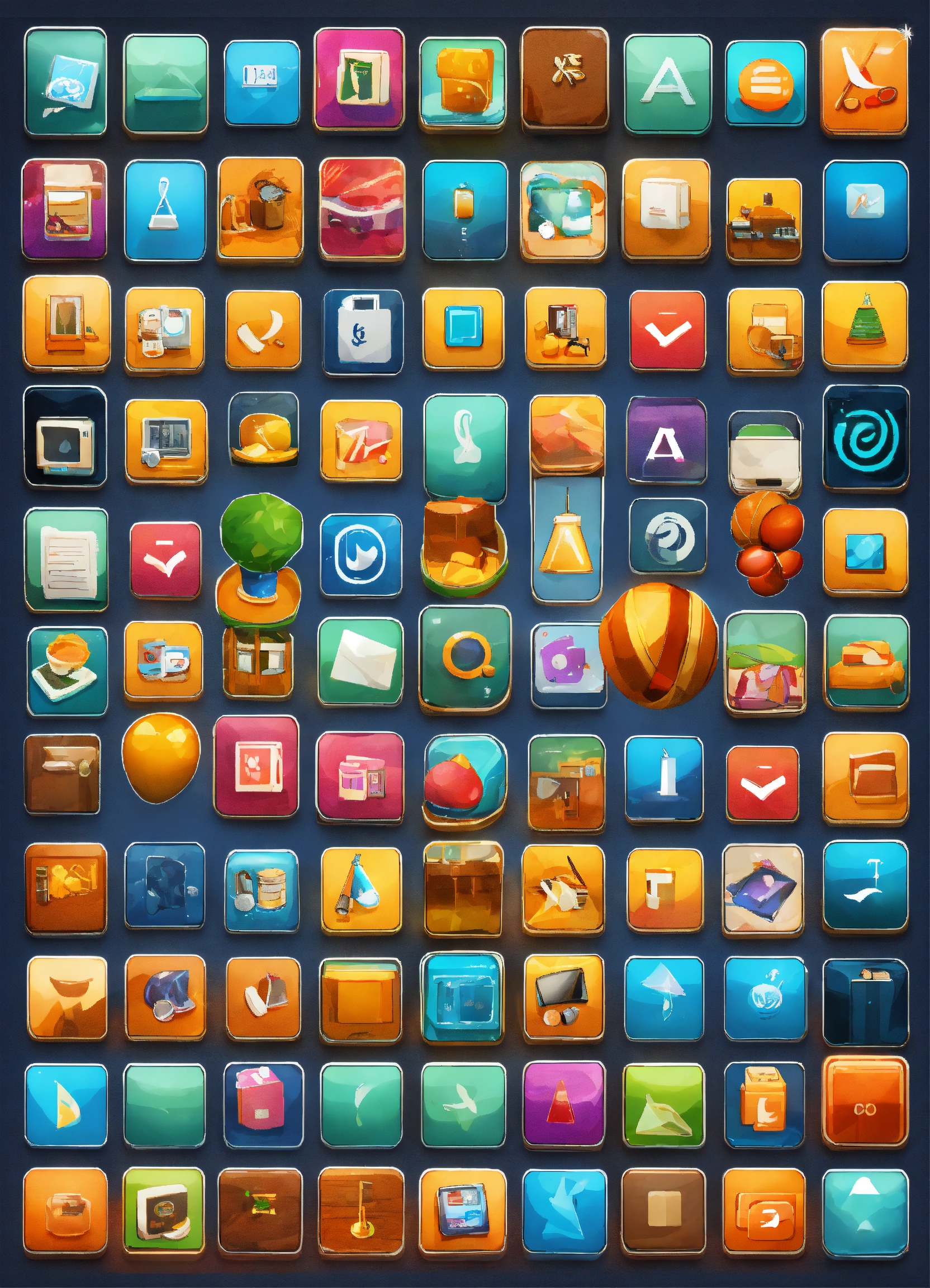 Lexica - App icons pile, stack, 2d