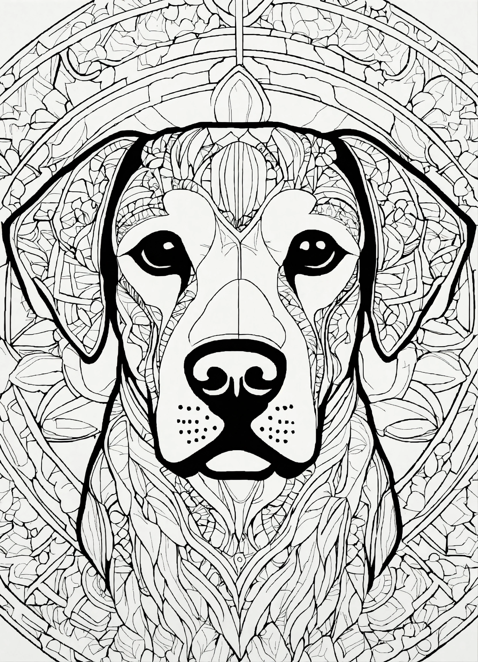 Lexica - Coloring page for adults, bold lines, dark lines, mandala ...